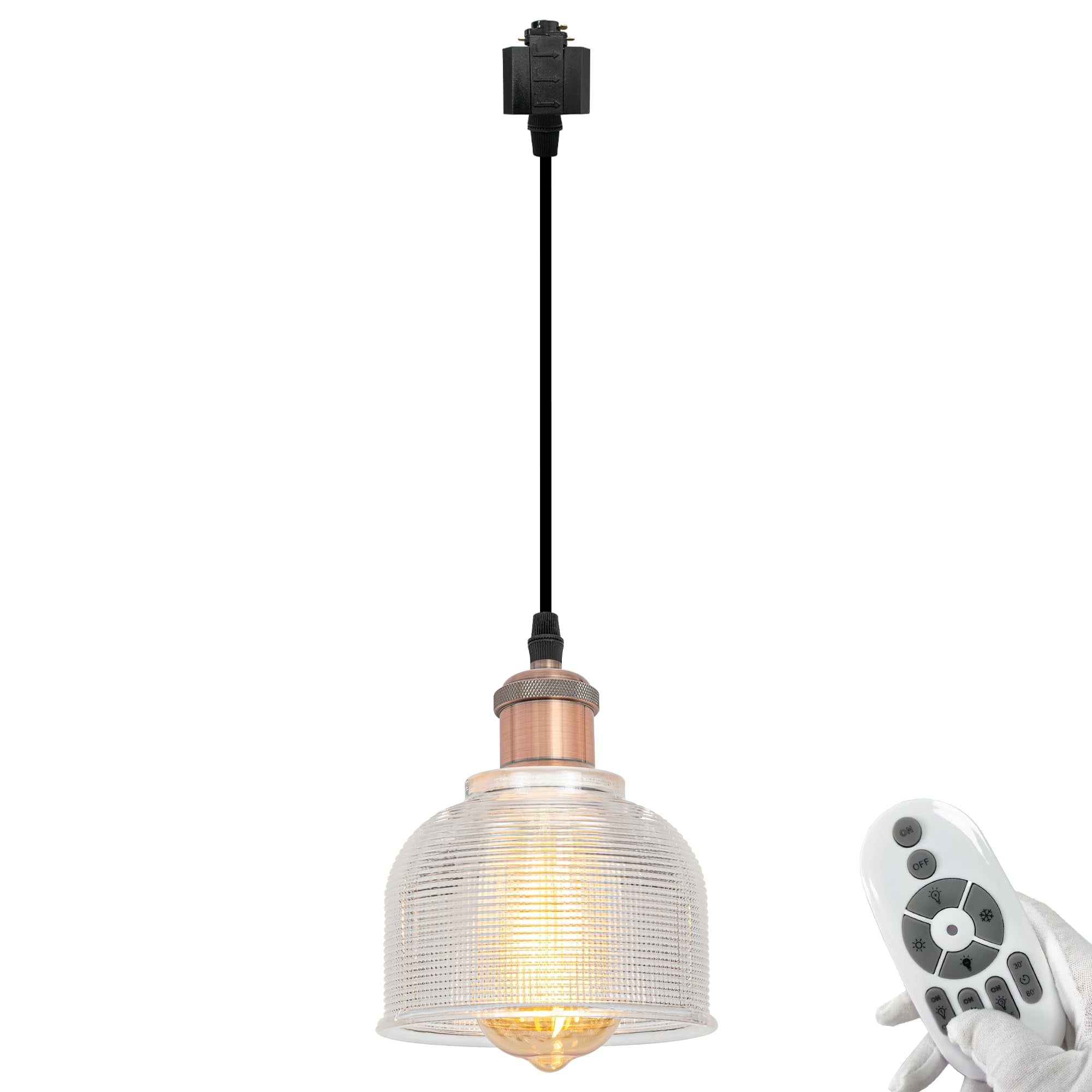 FSLiving Dimmable H Type Track Lighting Remote Control Oil Rubbed ...