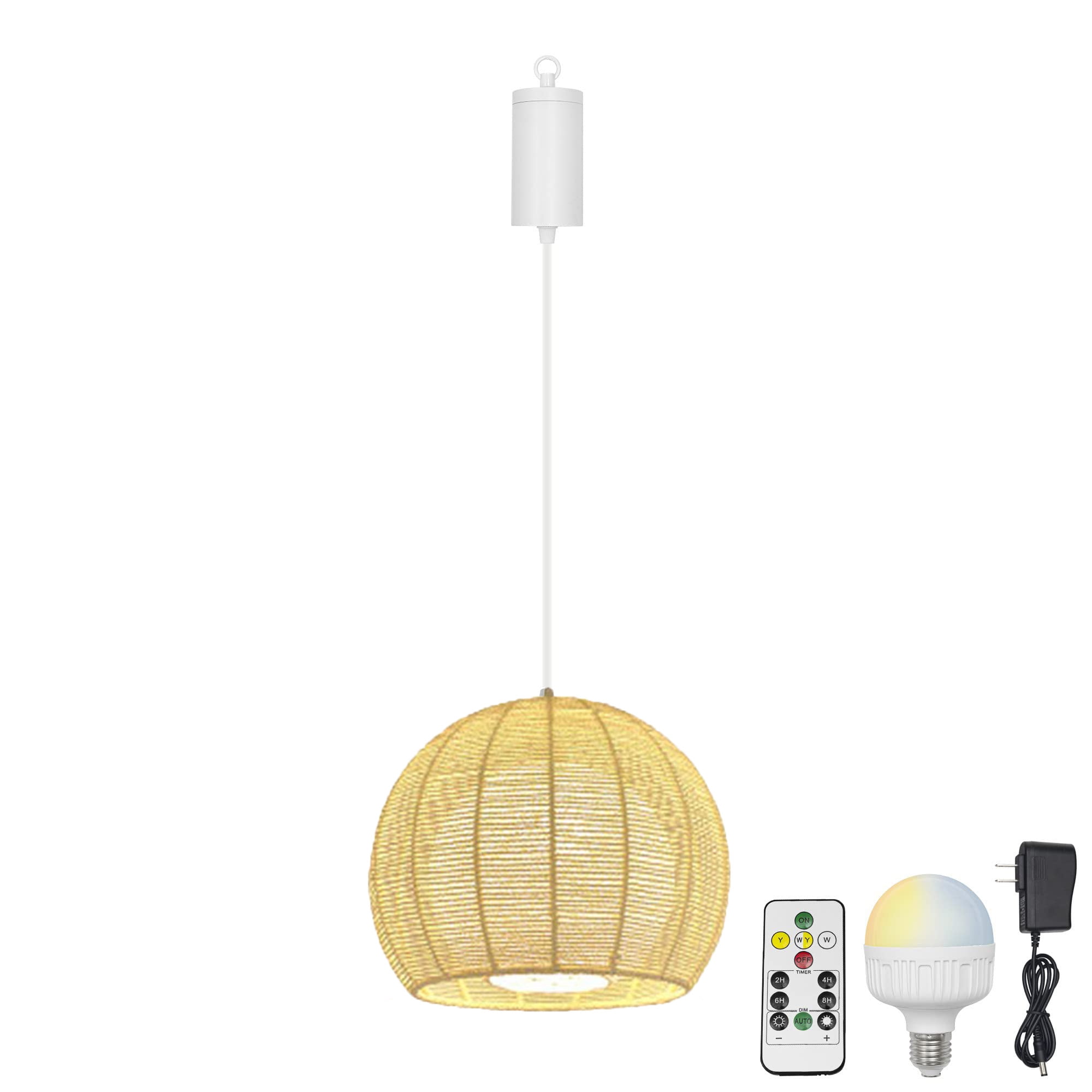 FSLiving Dimmable Hanging Light with Rechargeable Battery Operated LED ...
