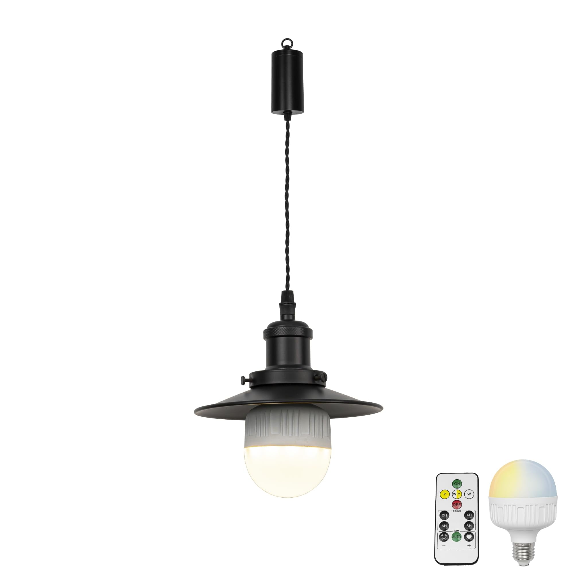 FSLiving Dimmable Hanging Light with Rechargeable Battery Operated LED ...