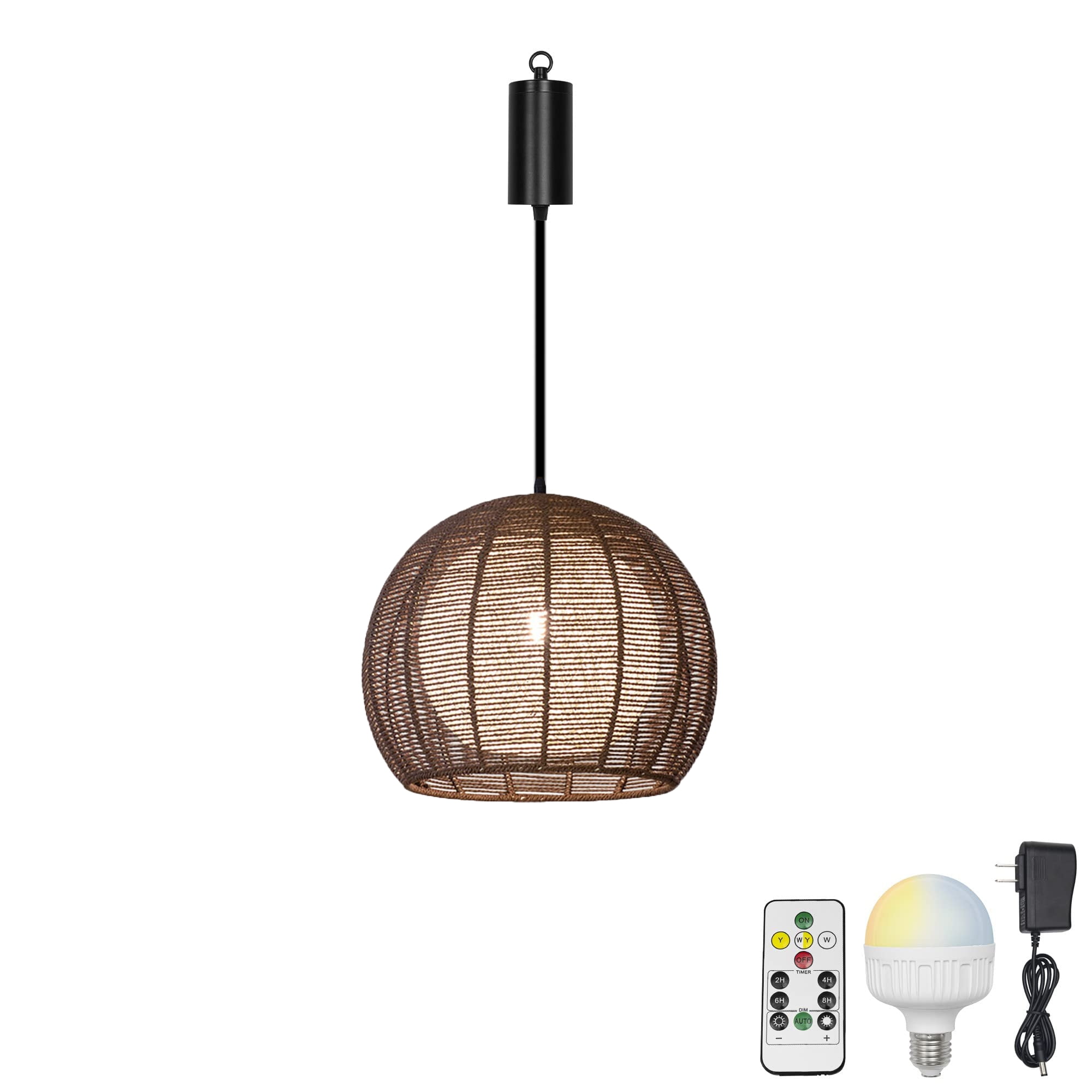 FSLiving Dimmable Hanging Light with Rechargeable Battery Operated LED ...