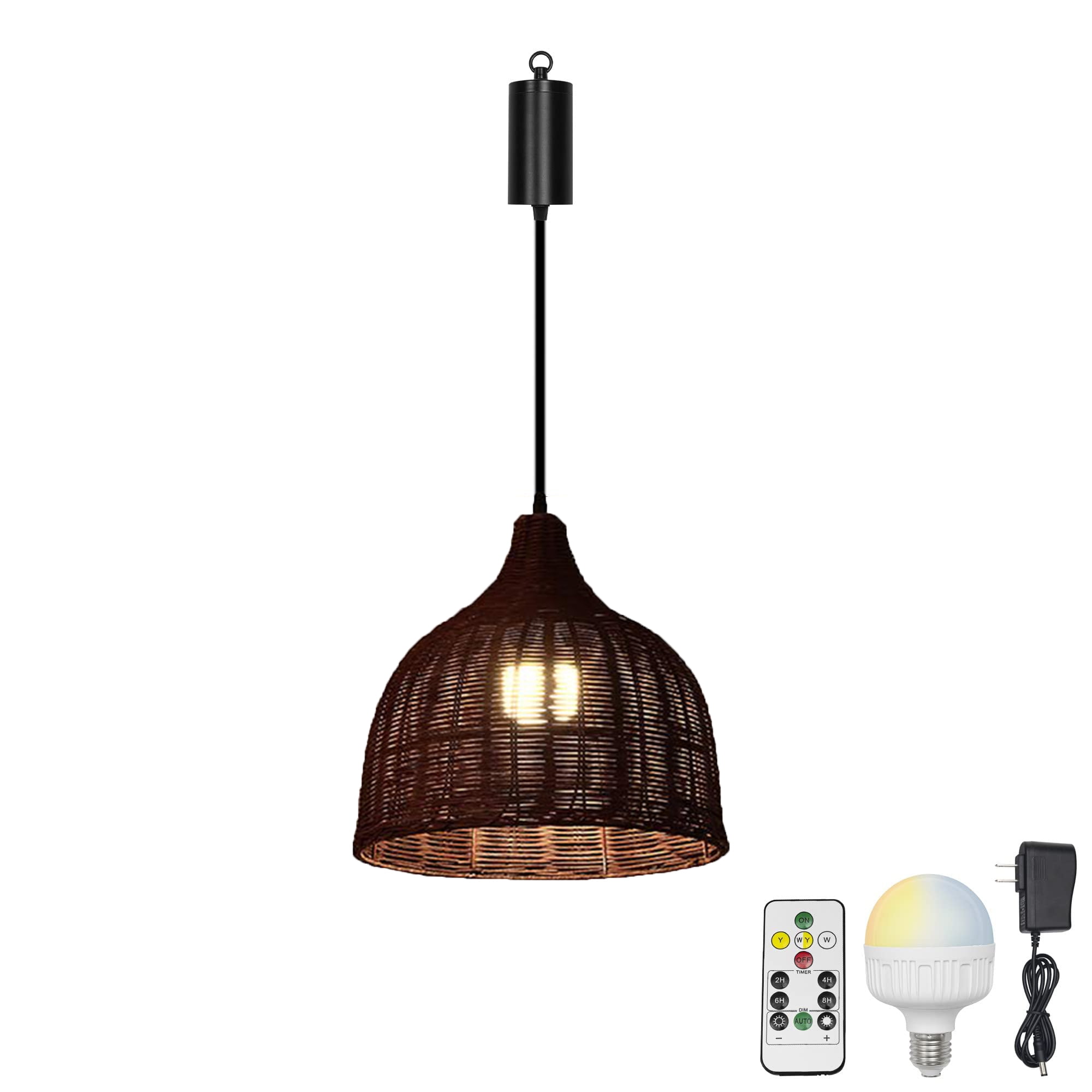 FSLiving Dimmable Hanging Light with Rechargeable Battery Operated LED ...