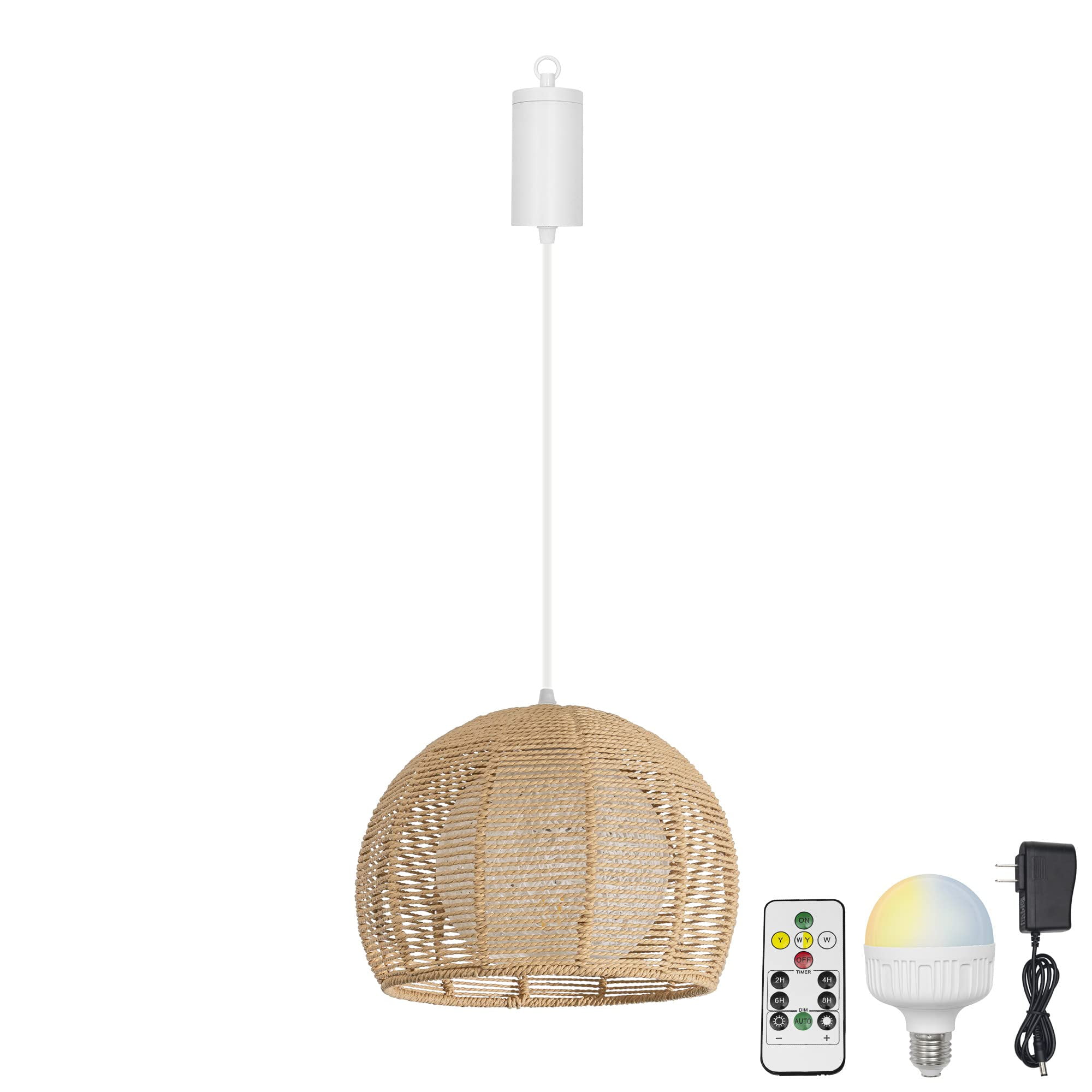 FSLiving Dimmable Hanging Light with Rechargeable Battery Operated LED ...