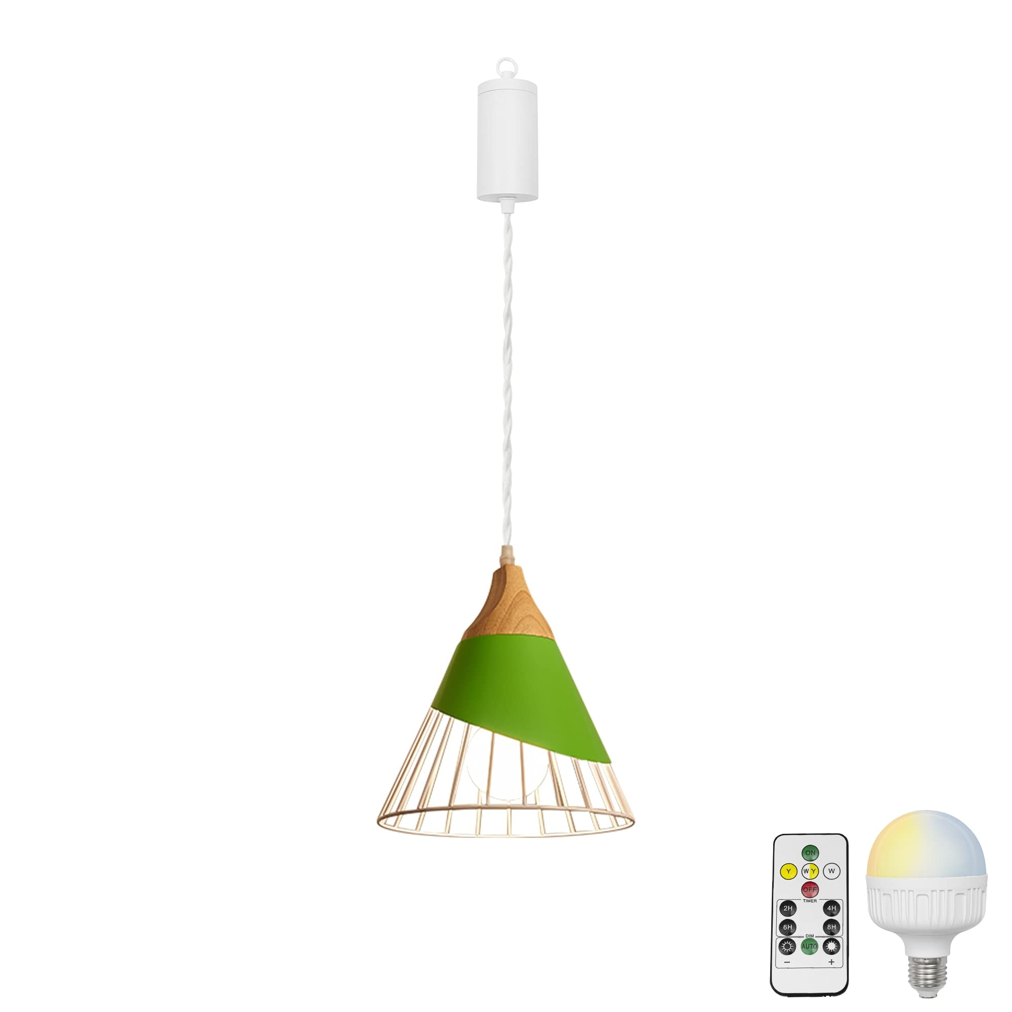 FSLiving Dimmable Hanging Light with Rechargeable Battery Operated LED ...