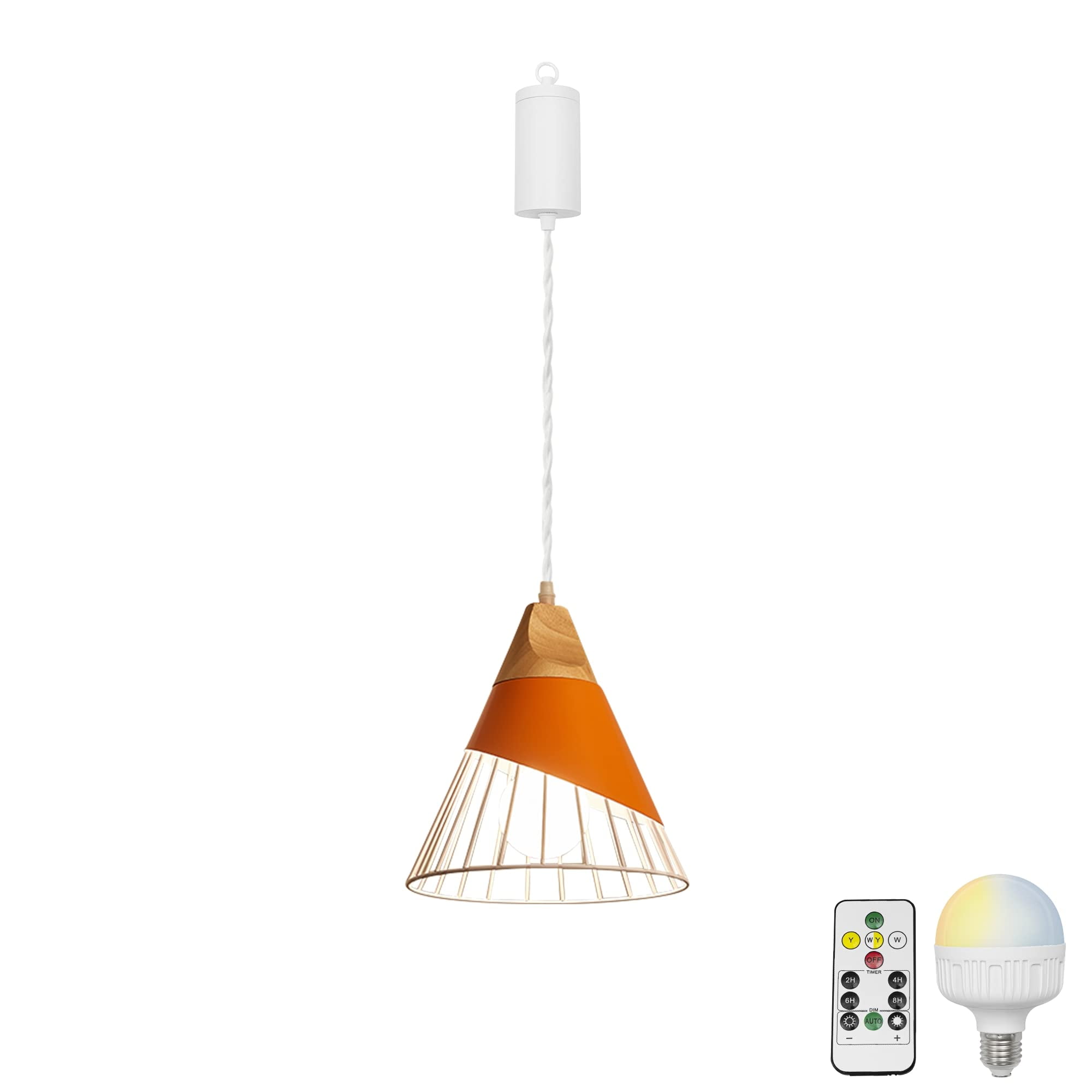 FSLiving Dimmable Hanging Light with Rechargeable Battery Operated LED ...