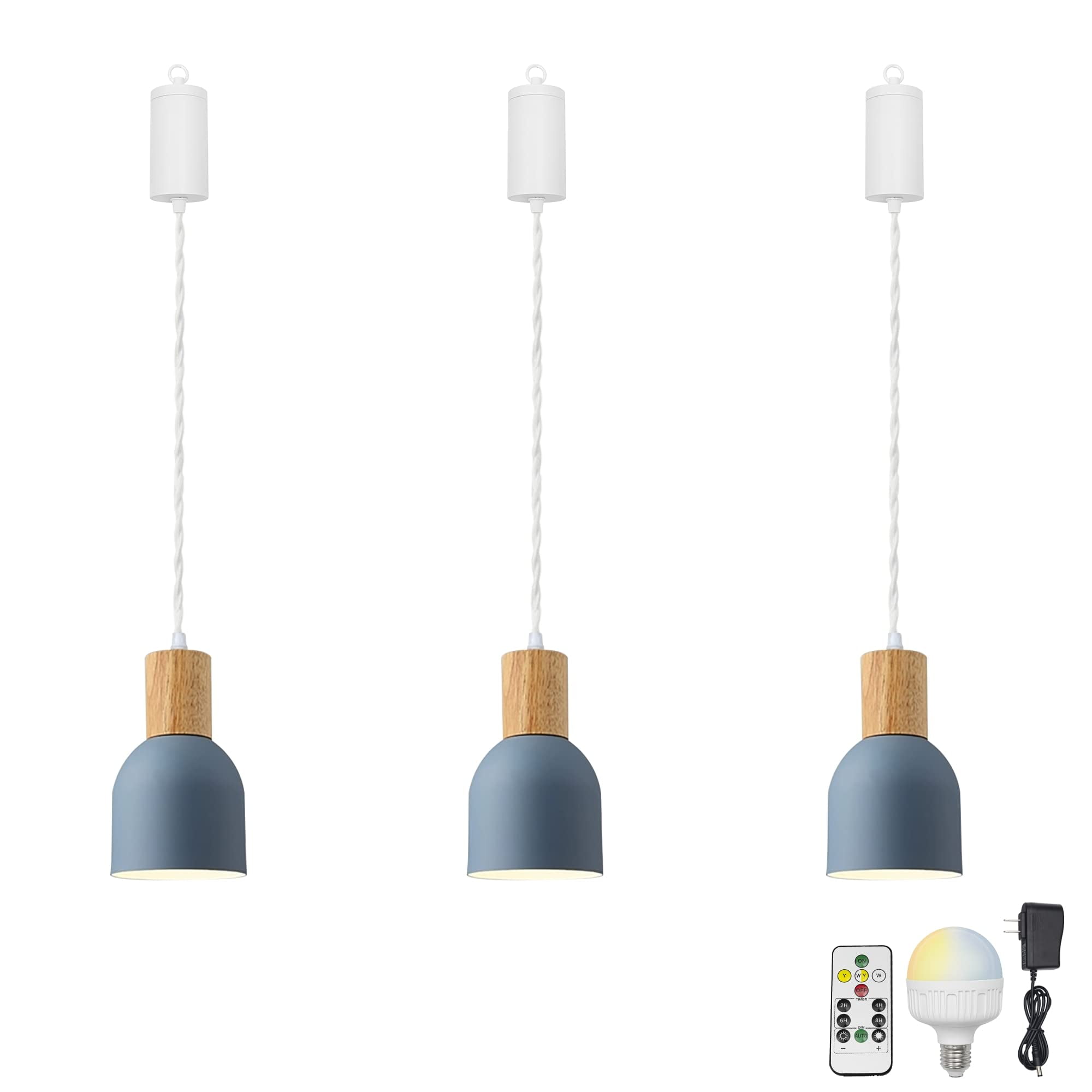 FSLiving Dimmable Hanging Light with Rechargeable Battery Operated LED ...