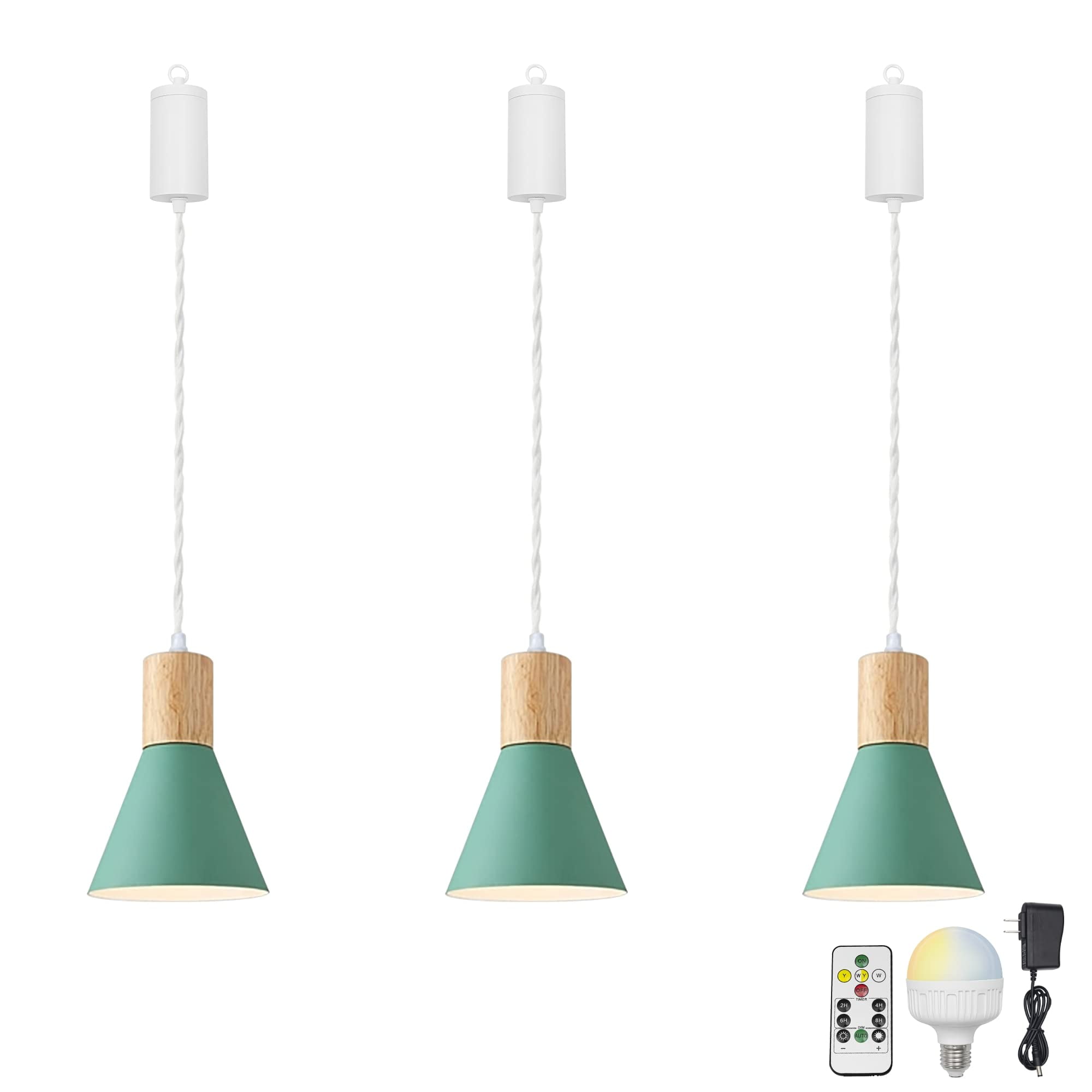 FSLiving Dimmable Hanging Light with Rechargeable Battery Operated LED ...