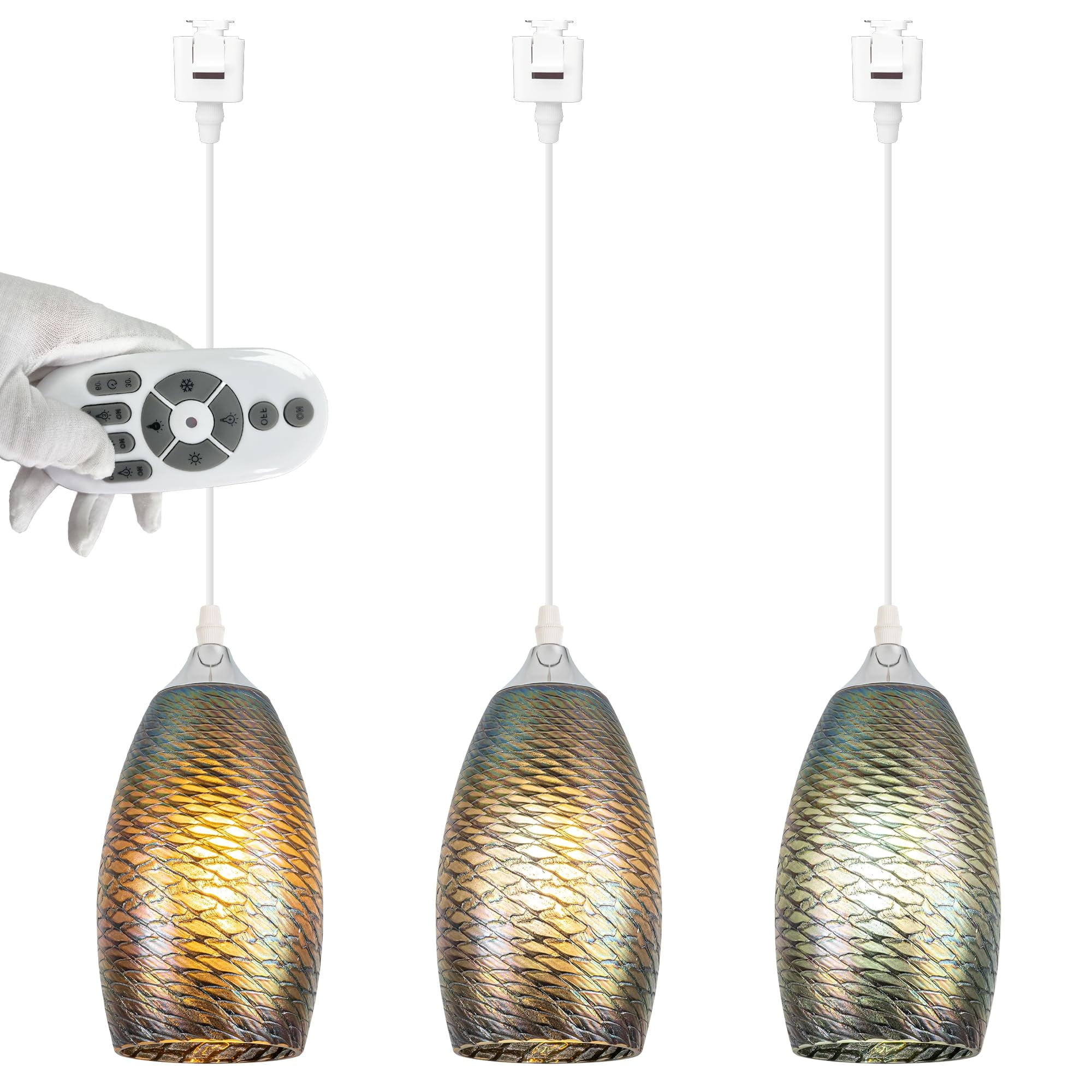 FSLiving Dimmable Juno Track Light Pendants, 3.2 Ft, J-Type Track ...