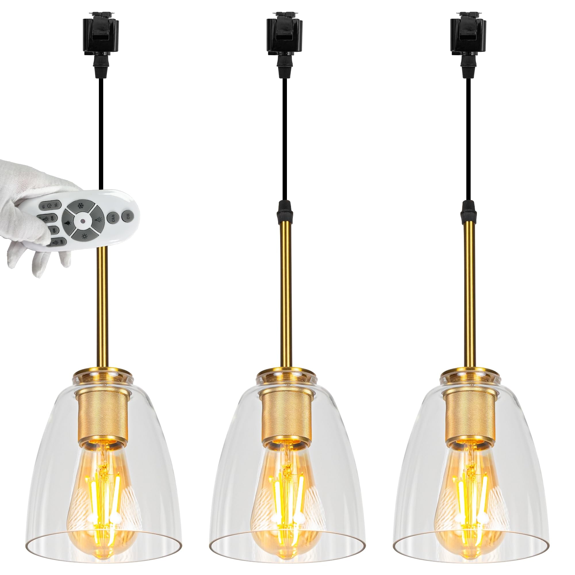FSLiving Dimmable Juno Track Lighting Pendants, 3.2 Ft, J-Type Track ...