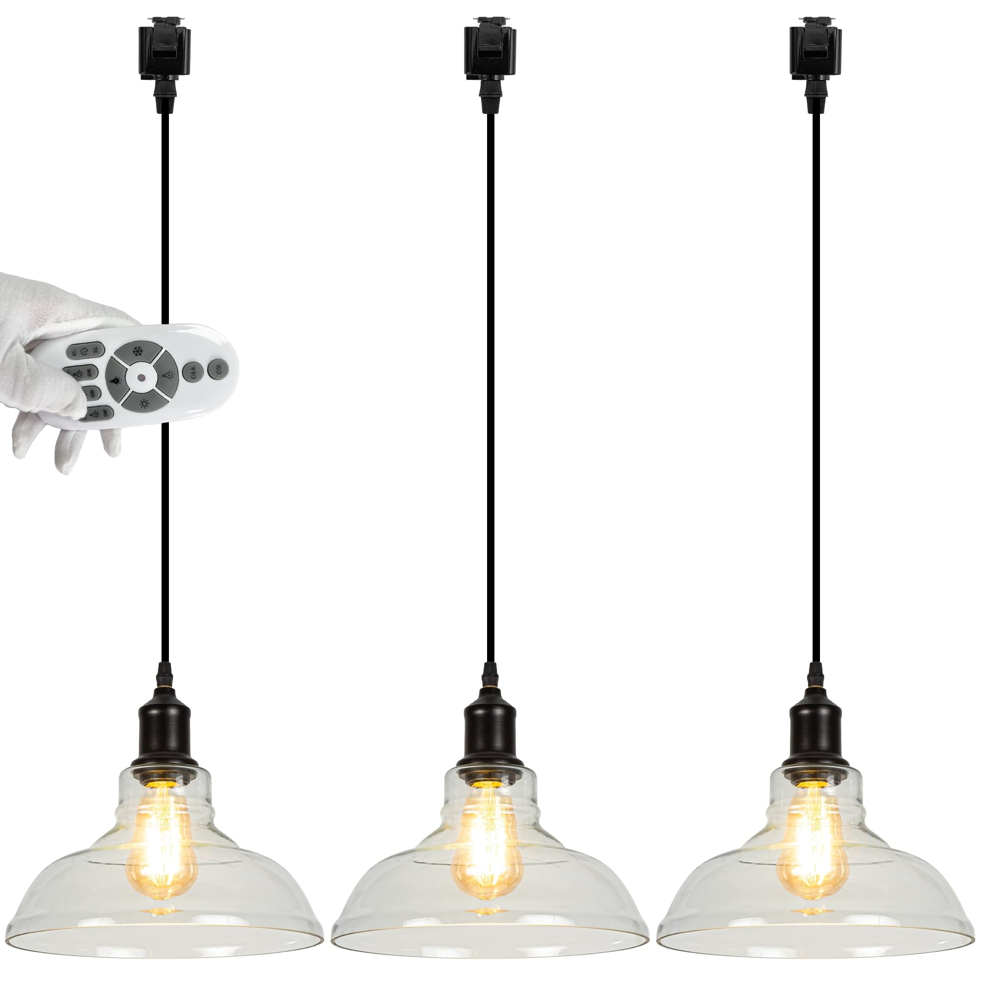 FSLiving Dimmable Juno Track Lighting Pendants, 3.2 Ft, J-Type Track ...