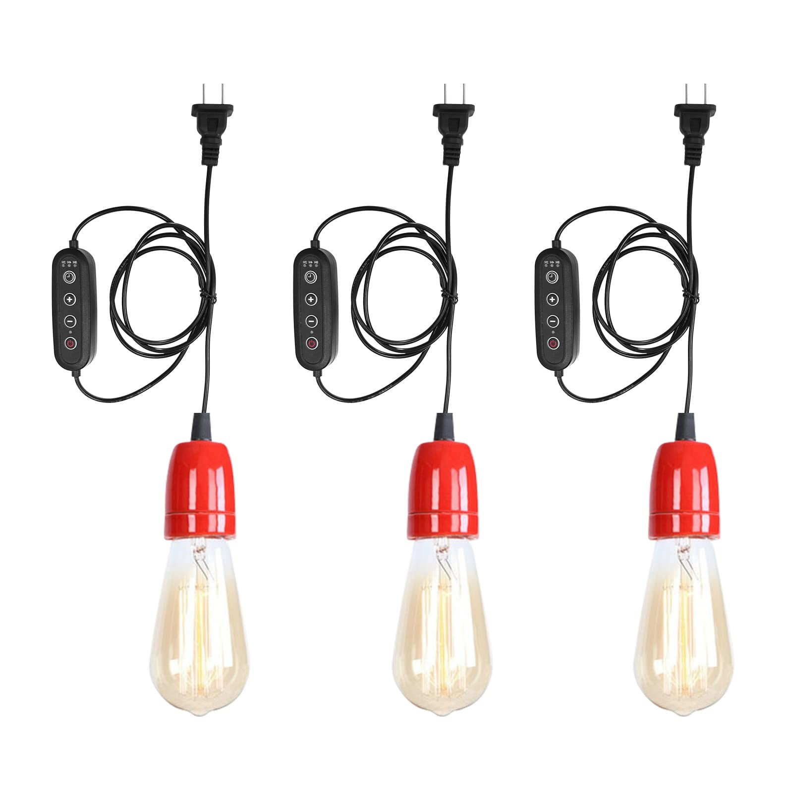 FSLiving Dimmable Timer Set Hanging Lighting 5.9Ft Plug in Cord Ceramic ...