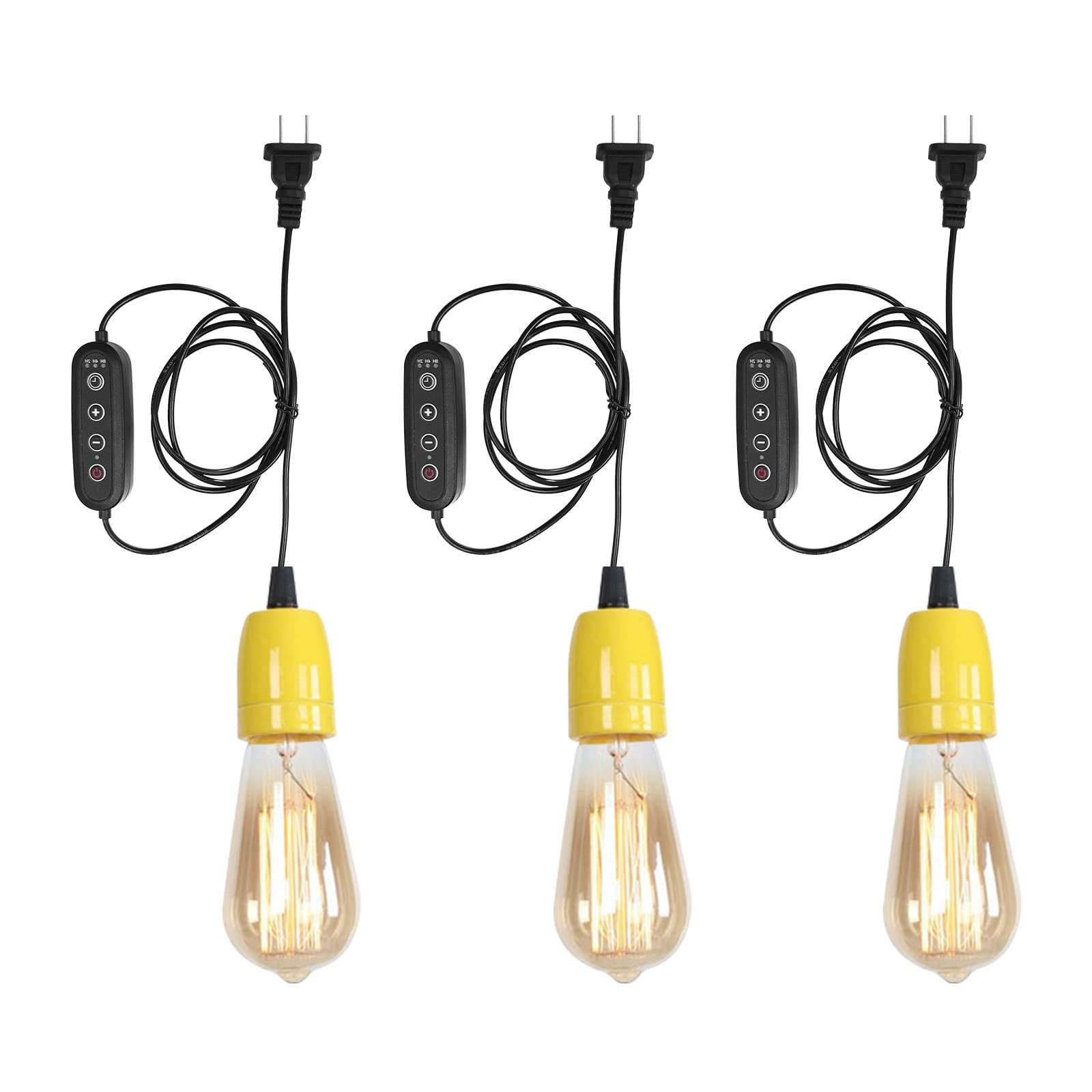 FSLiving Dimmable Timer Set Hanging Lighting 5.9Ft Plug in Cord Ceramic ...