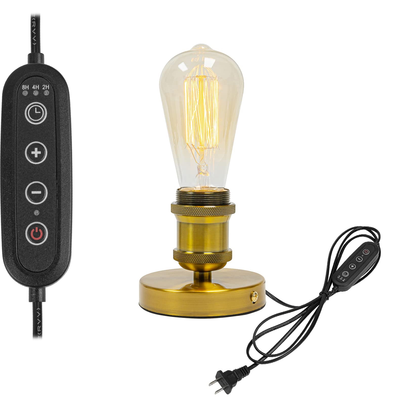 FSLiving Dimmable Timing Table Lamp with 5.9ft Plug in Cord Retro ...