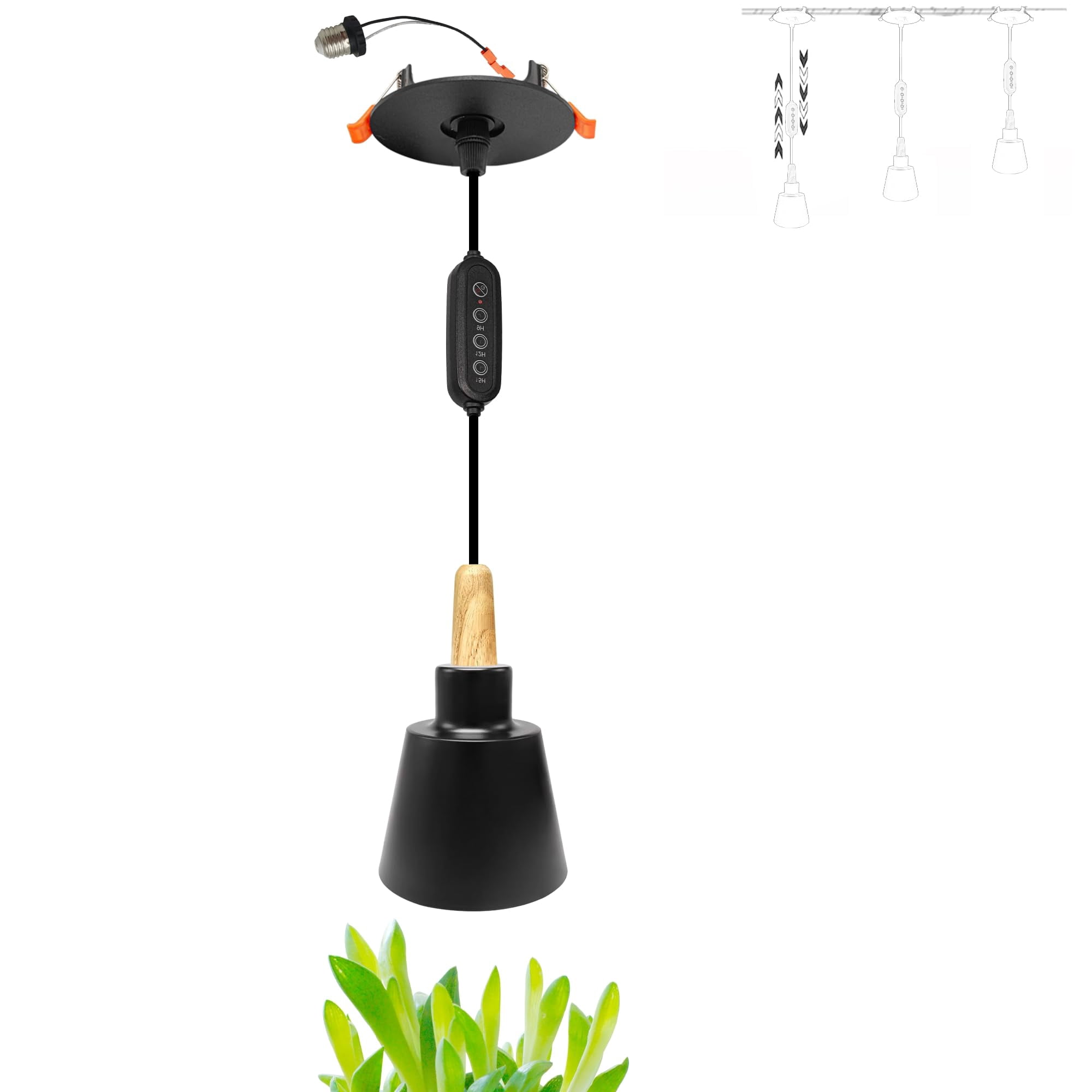 FSLiving Downlight, Plant Growing Light, Compatible with E26 Base, 24 ...