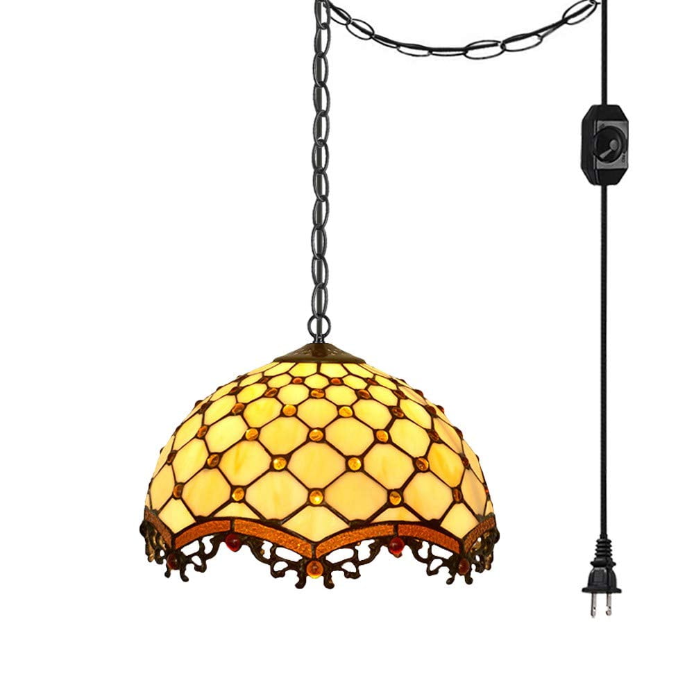FSLiving European Style Plug-in Pendant Hanging Light with 15FT Power ...