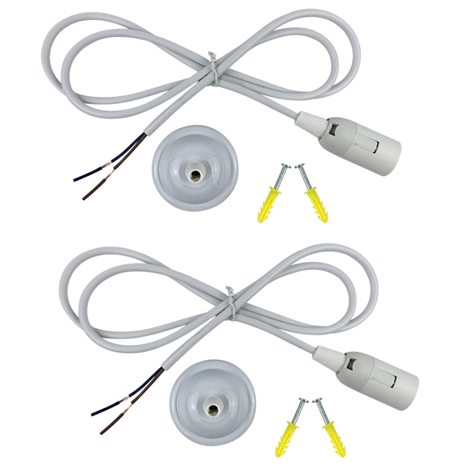 FSLiving Flush Mount Pendant Light Fixture Kit with Adjustable 4ft Cord ...