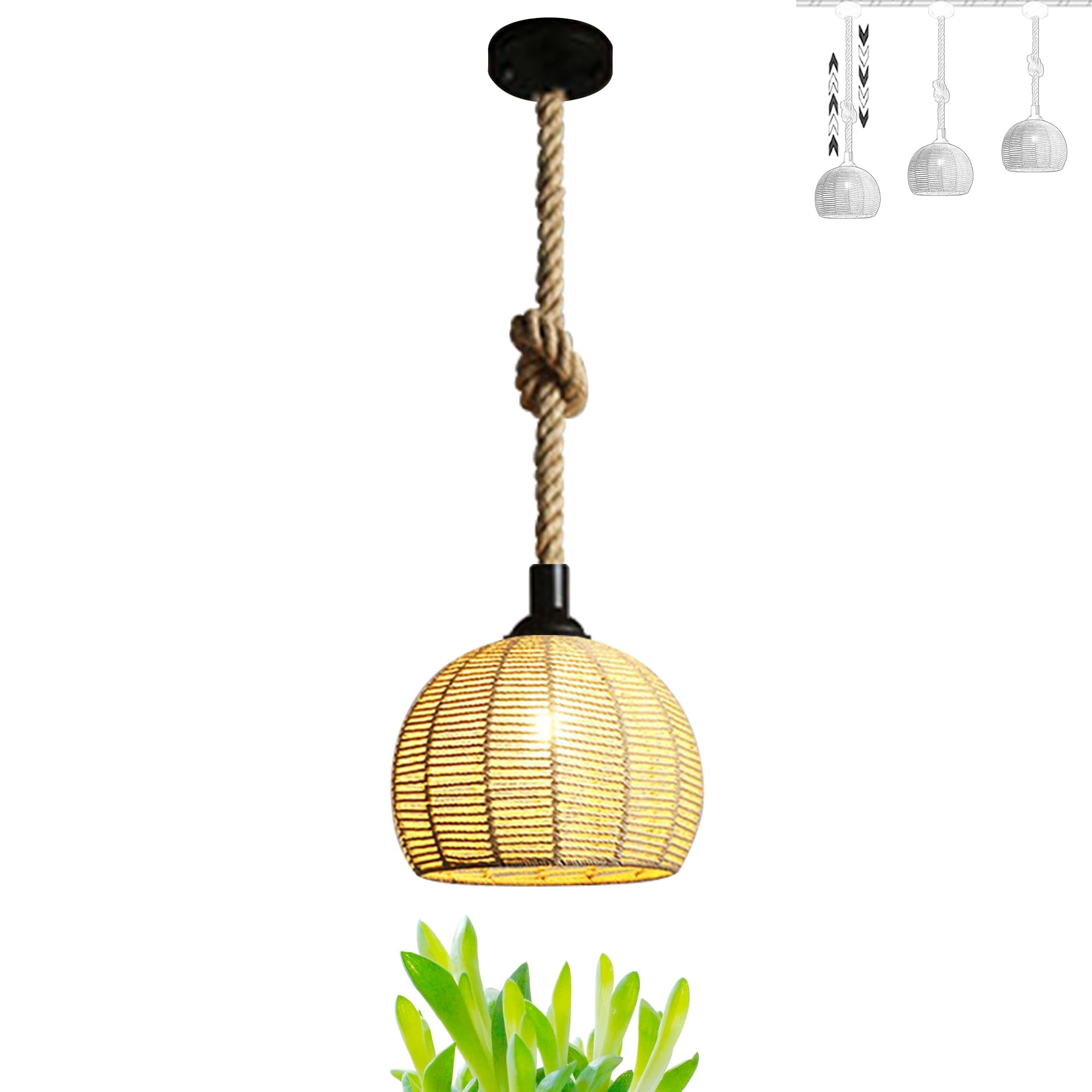 FSLiving Full Spectrum 15W LED Plant Grow Light Hanging Swag Pendant ...