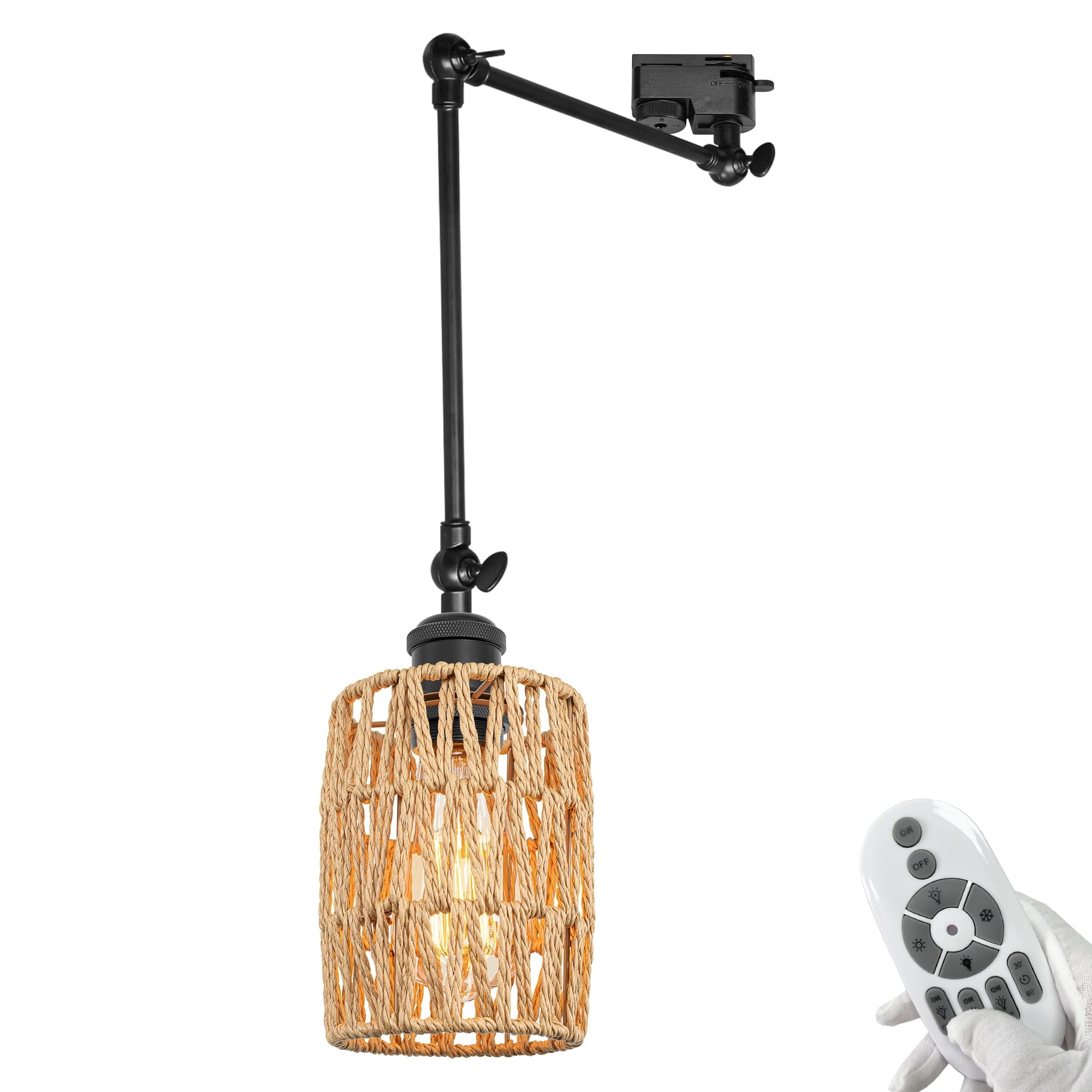 FSLiving Gimbaled LED Track Light, Adjustable Light Poles 2-Wire Track ...