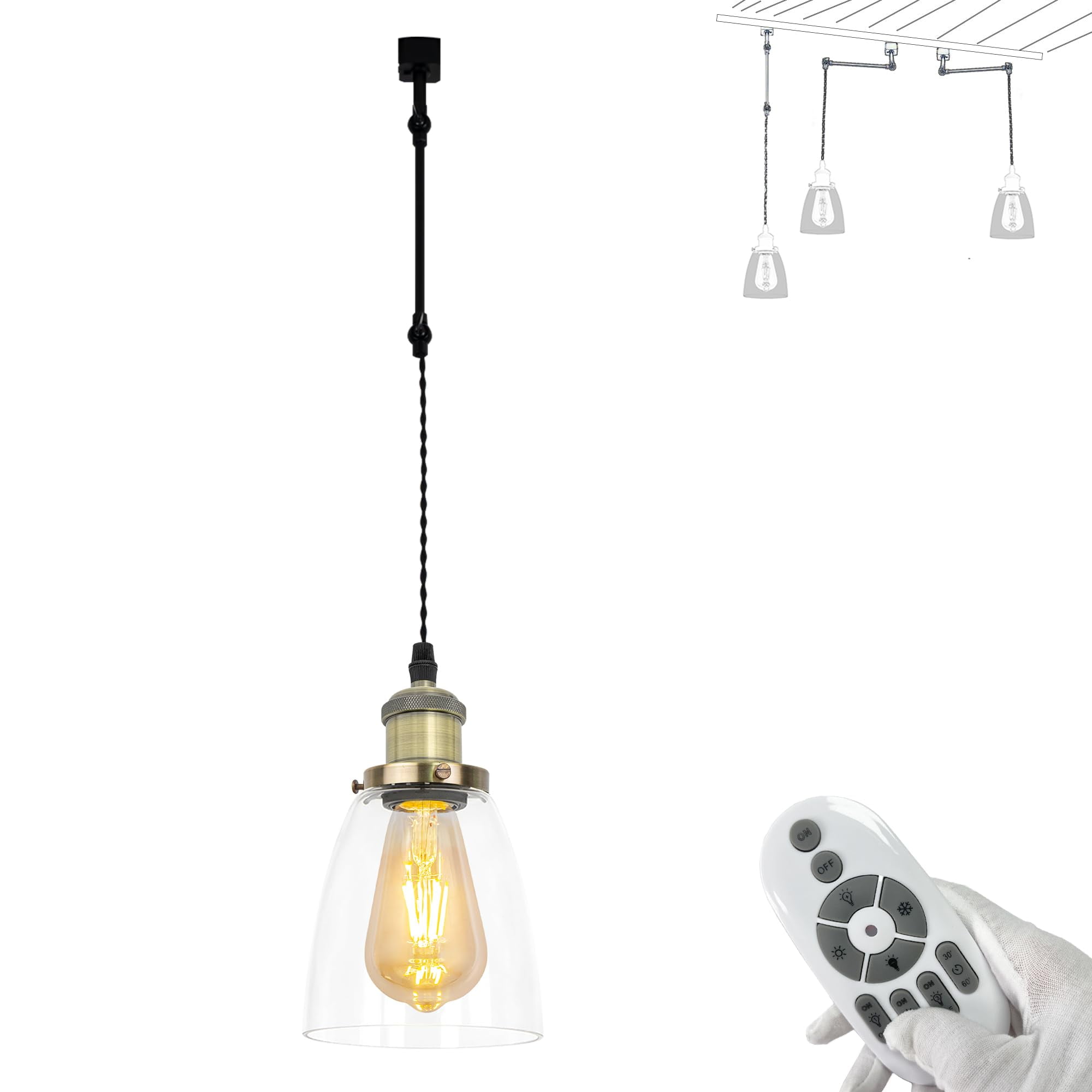 FSLiving Gimbaled LED Track Pendant Light,Adjustable Height Juno Track ...