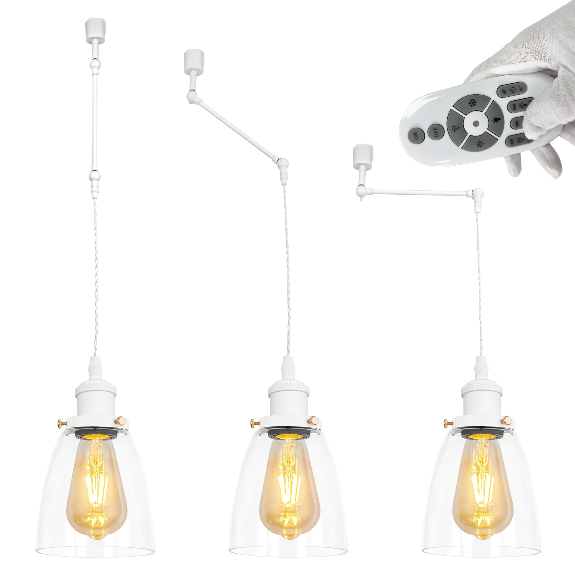 FSLiving Gimbaled LED Track Pendant Light,Adjustable Height Juno Track ...