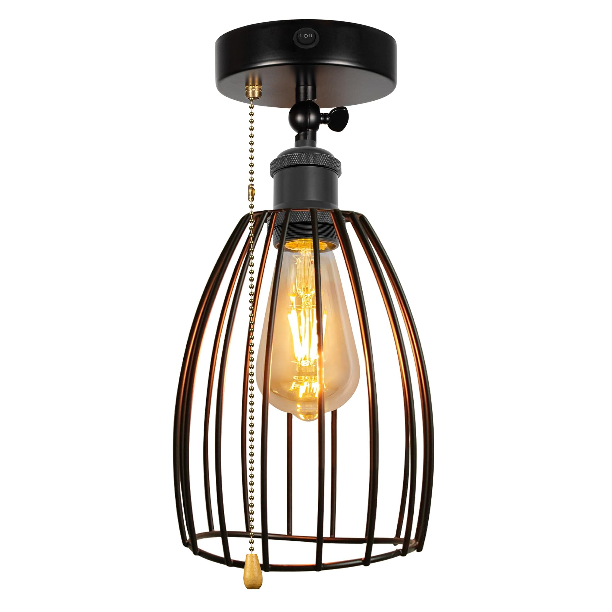 FSLiving Gimbaled Lamp, Zipper Switch 12V RV Industrial Black ...