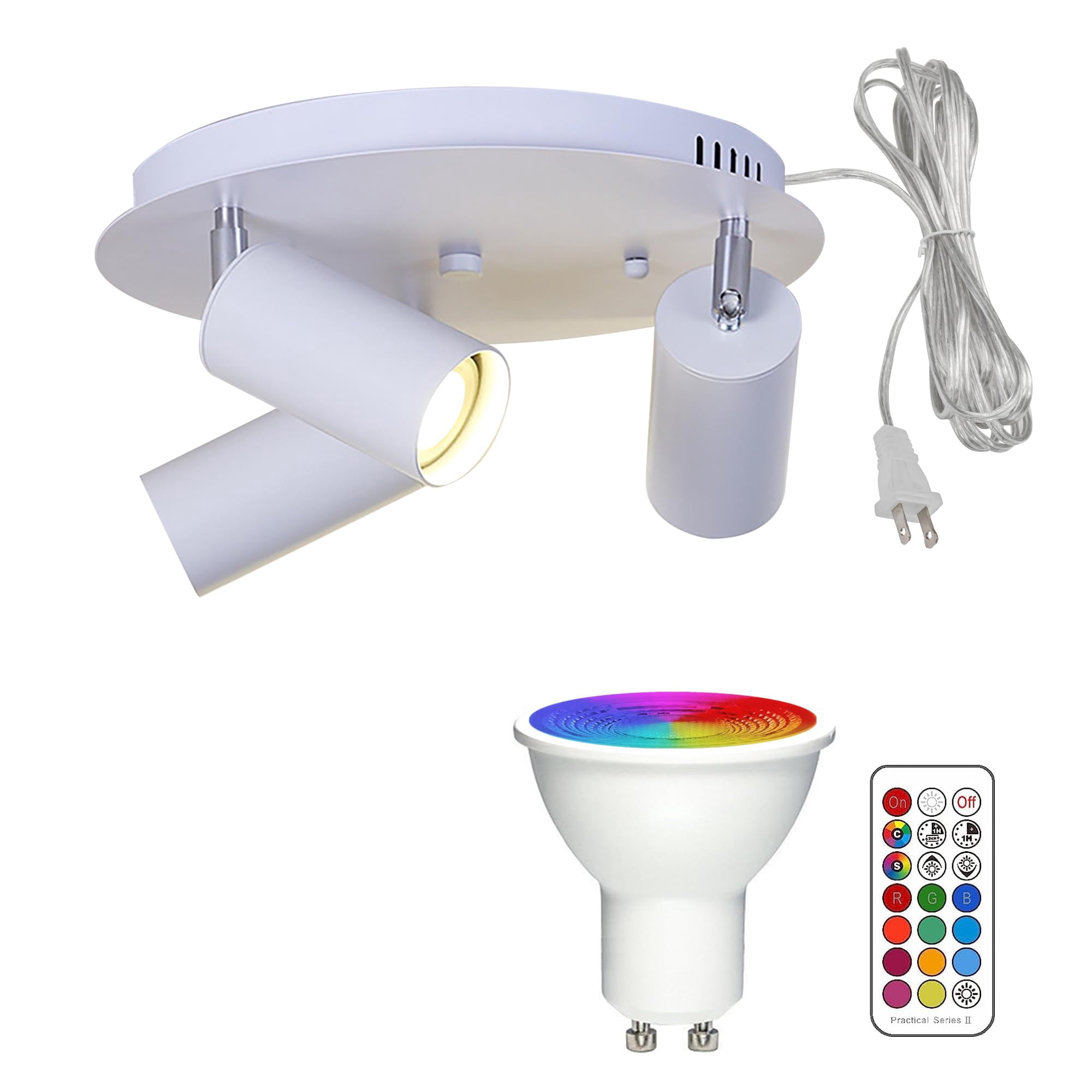 FSLiving Gimbaled Track Lamp Close to Ceiling RGB Lights Fixtures by ...