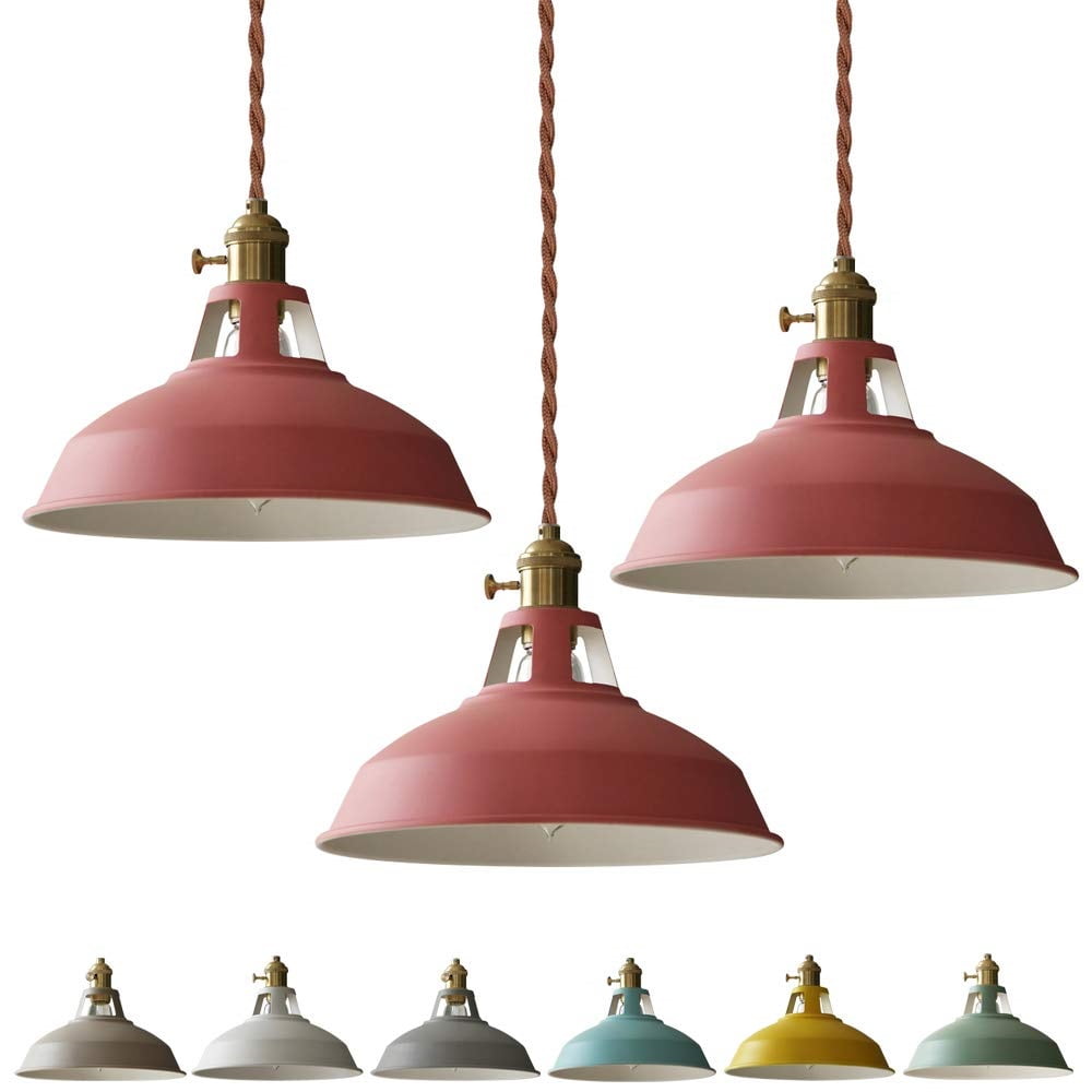 FSLiving H Track Pendants Lighting Iron Art Iron Macaron Red ...