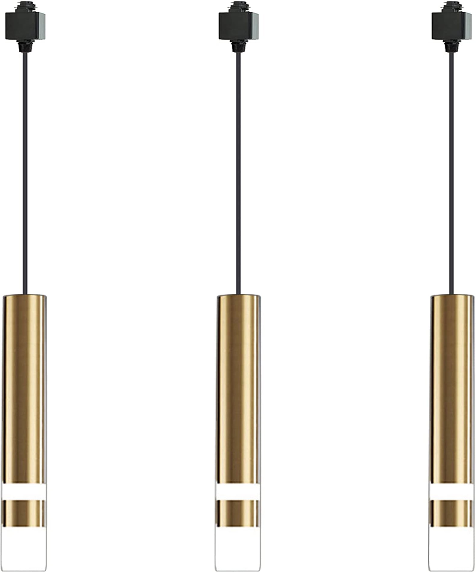 FSLiving H-Type Track Light Pendants with Linear Industrial Look 5W LED Track Spotlight Gold ...