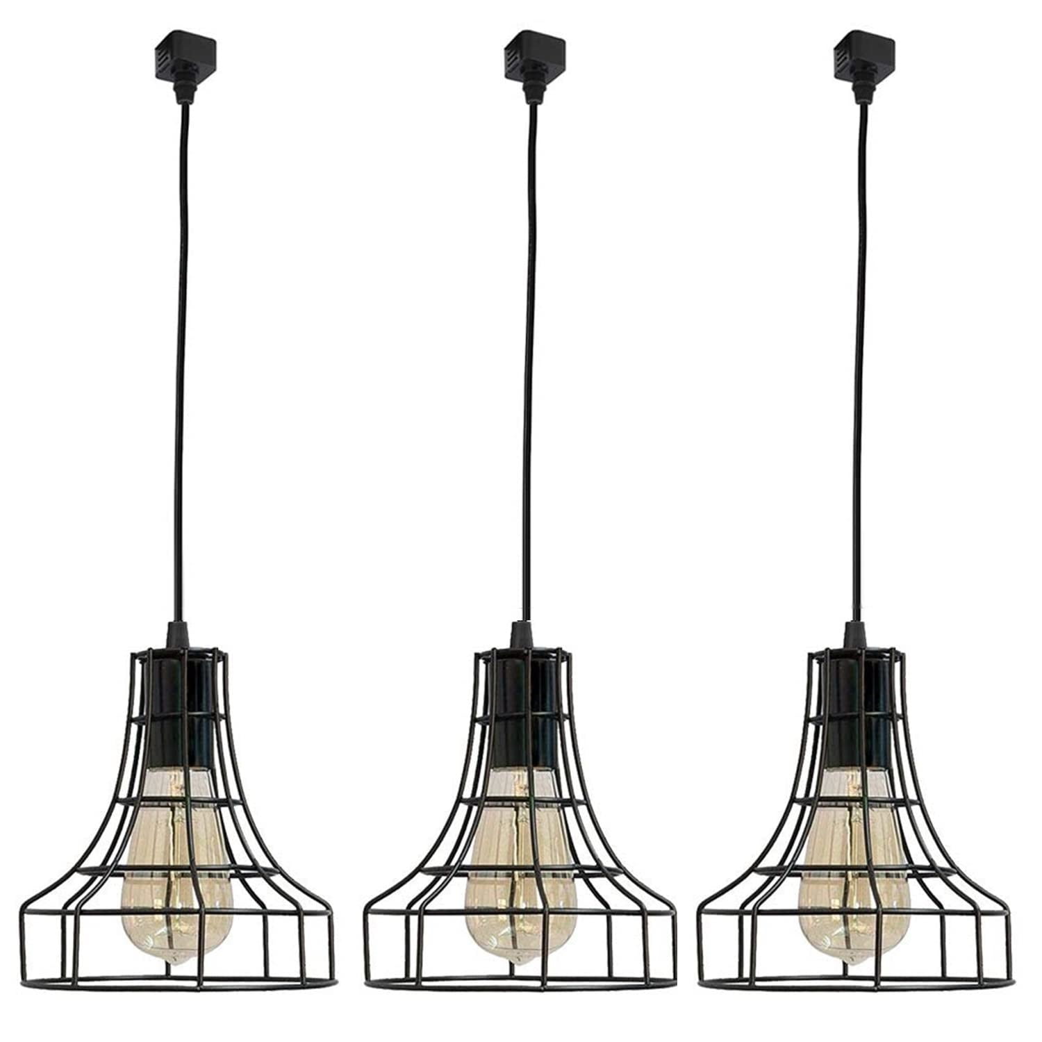 FSLiving H-Type Track Lighting Modern Industrial Look Cage Pendant ...