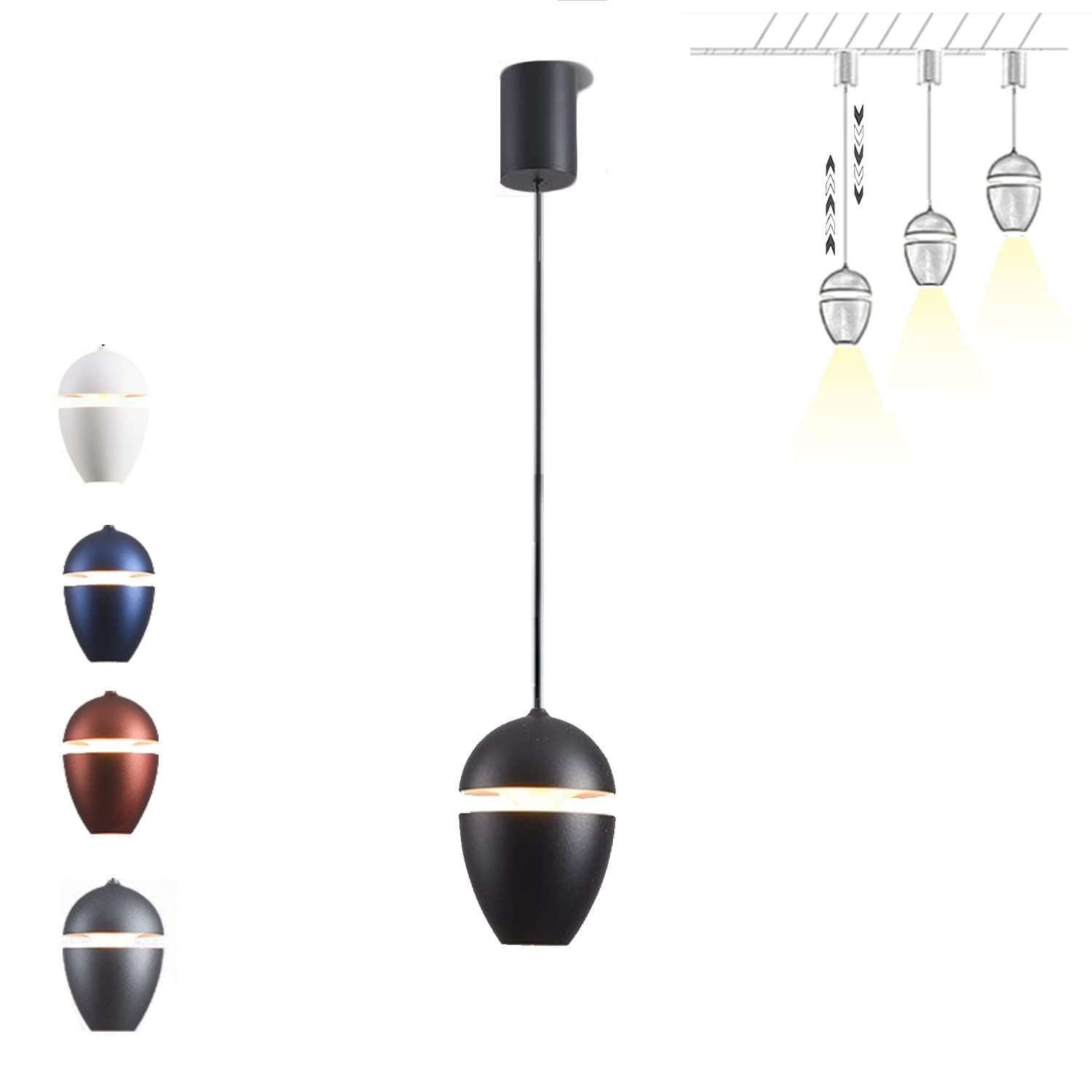 FSLiving H Type Track Pendant Light Creative Lifting Pendant Light ...