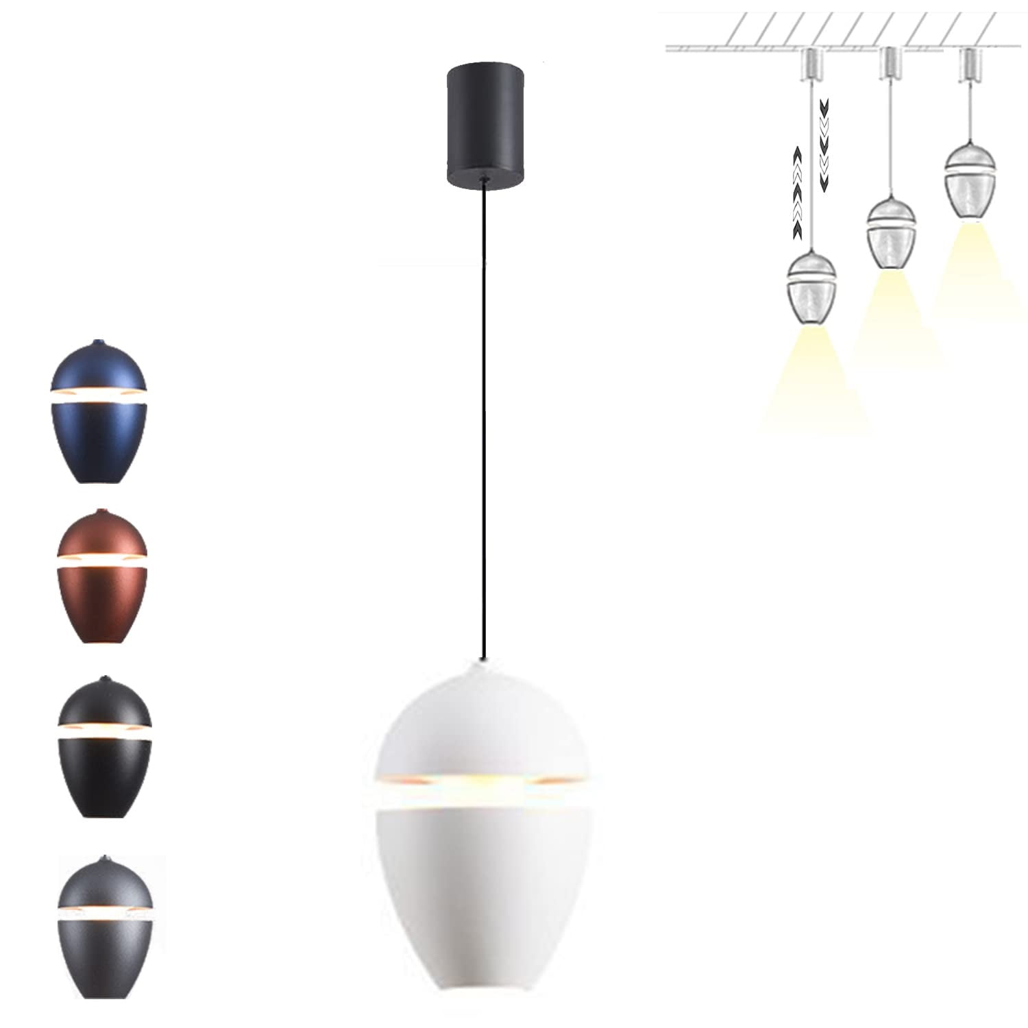 FSLiving H Type Track Pendant Light Creative Lifting Pendant Light ...