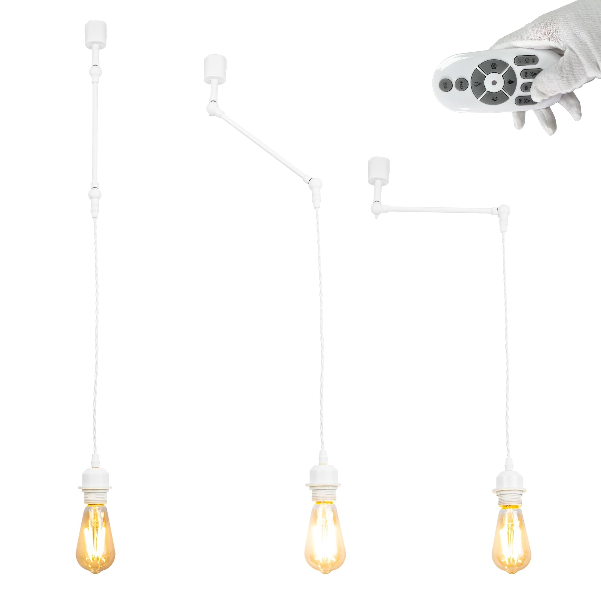 FSLiving H-Type Track Pendant Light Industrial White Design Gimbaled ...