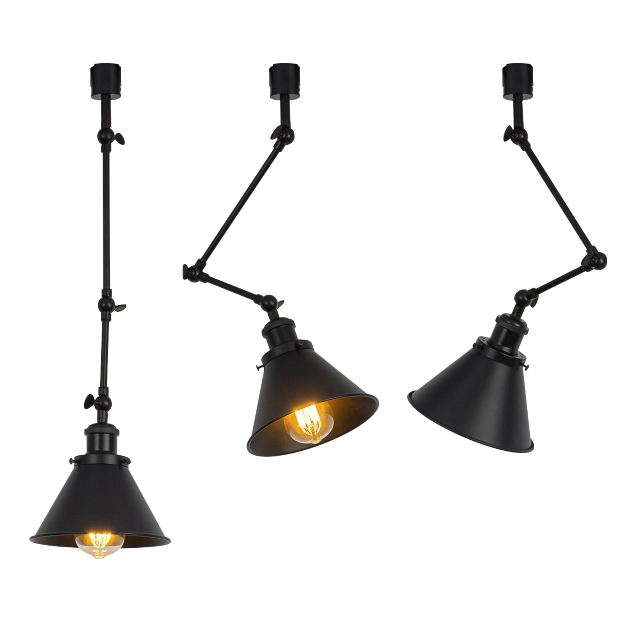 FSLiving H-Type Track Pendant Lights with Adjustable Arm, Vinatge ...