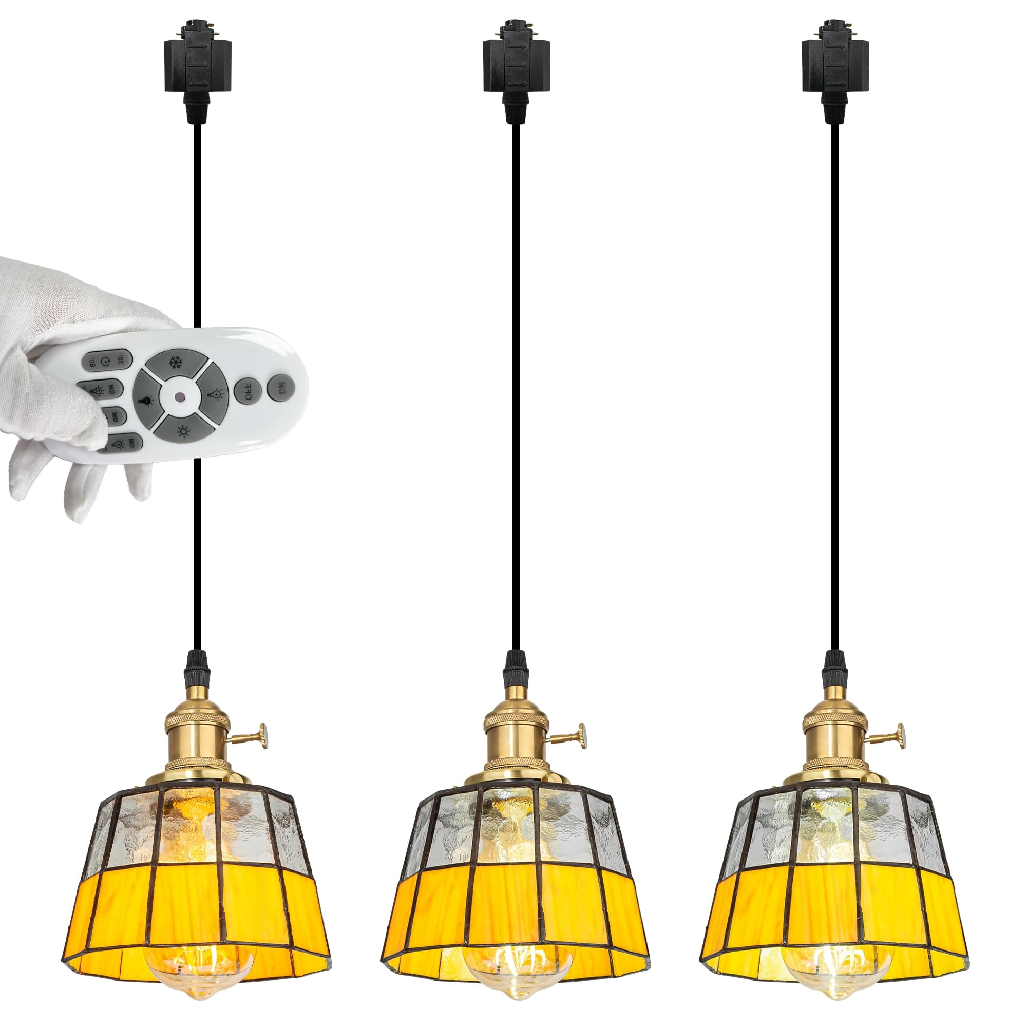 FSLiving Halo Track Light Pendants, 3.2 Ft, Dimmable H-Type Track Mount ...