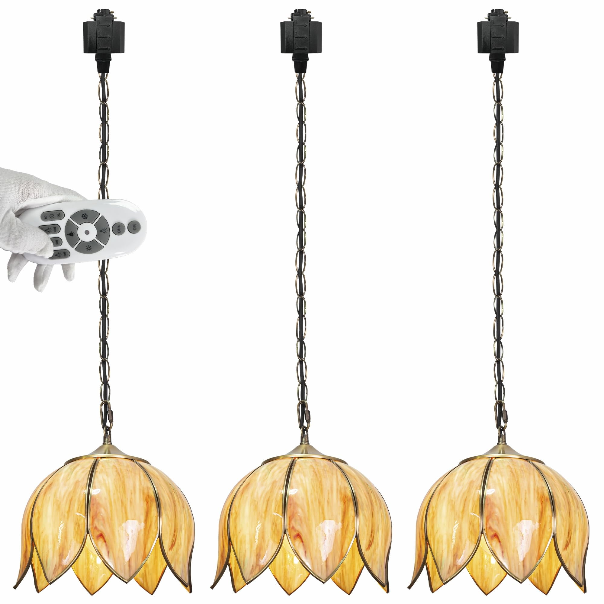 FSLiving Halo Track Lighting Pendants, 3.2 Ft, Dimmable H-Type Track ...