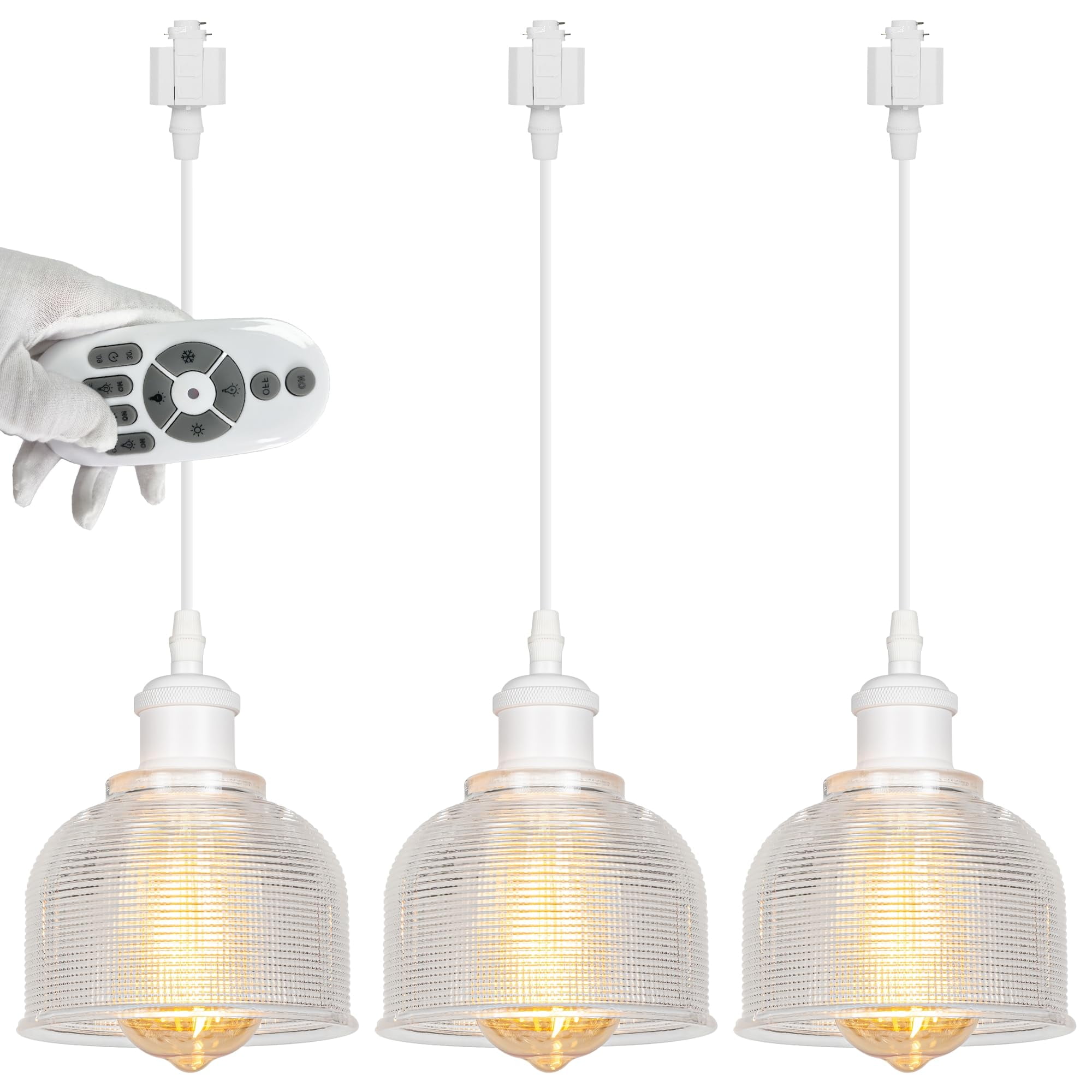 FSLiving Halo Track Lighting Pendants, 3.2 Ft, Dimmable H-Type Track ...