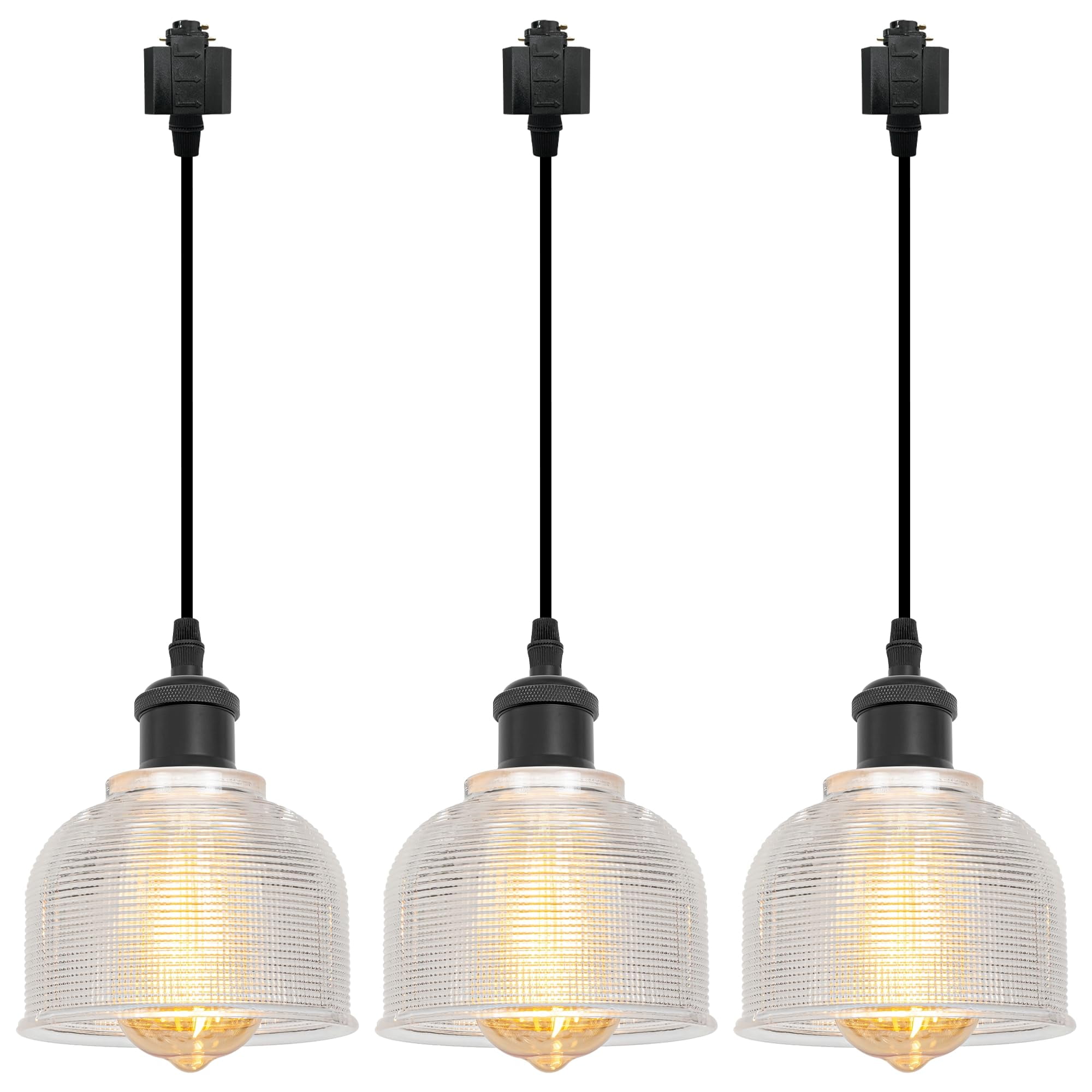 FSLiving Halo Track Lighting Pendants, 3.2 Ft, Dimmable H-Type Track ...