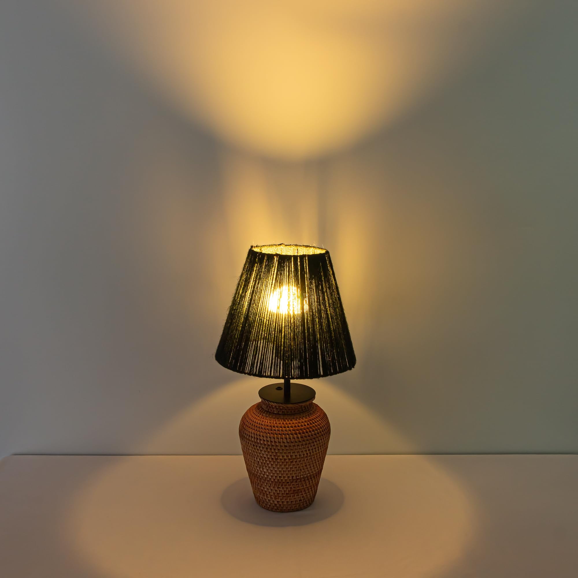 FSLiving Hand-Made Clay Pot Table Lamp Rechargeable Battery Operated ...