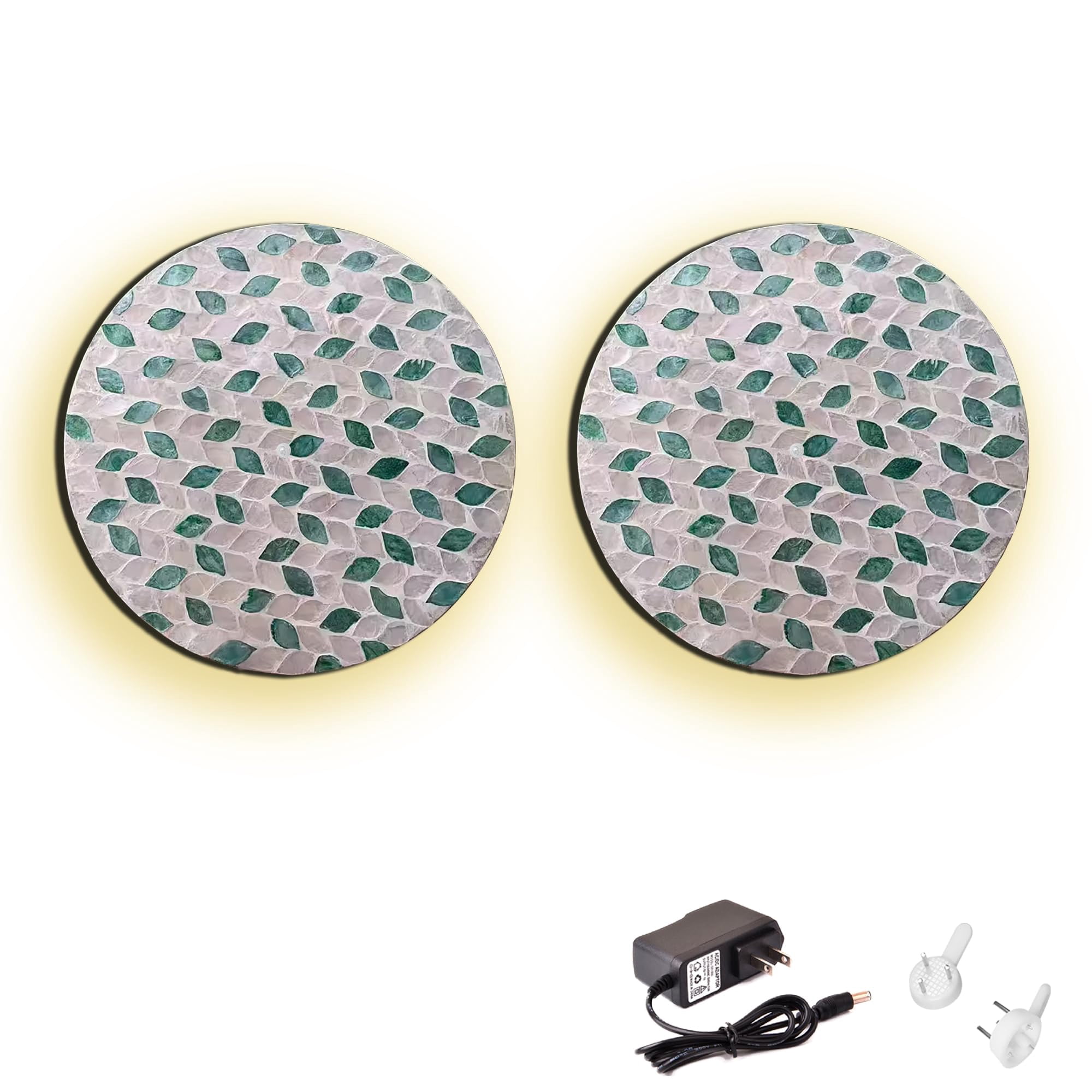 FSLiving Hand Made Round Conch Wall Sconce Rechargeable Battery ...