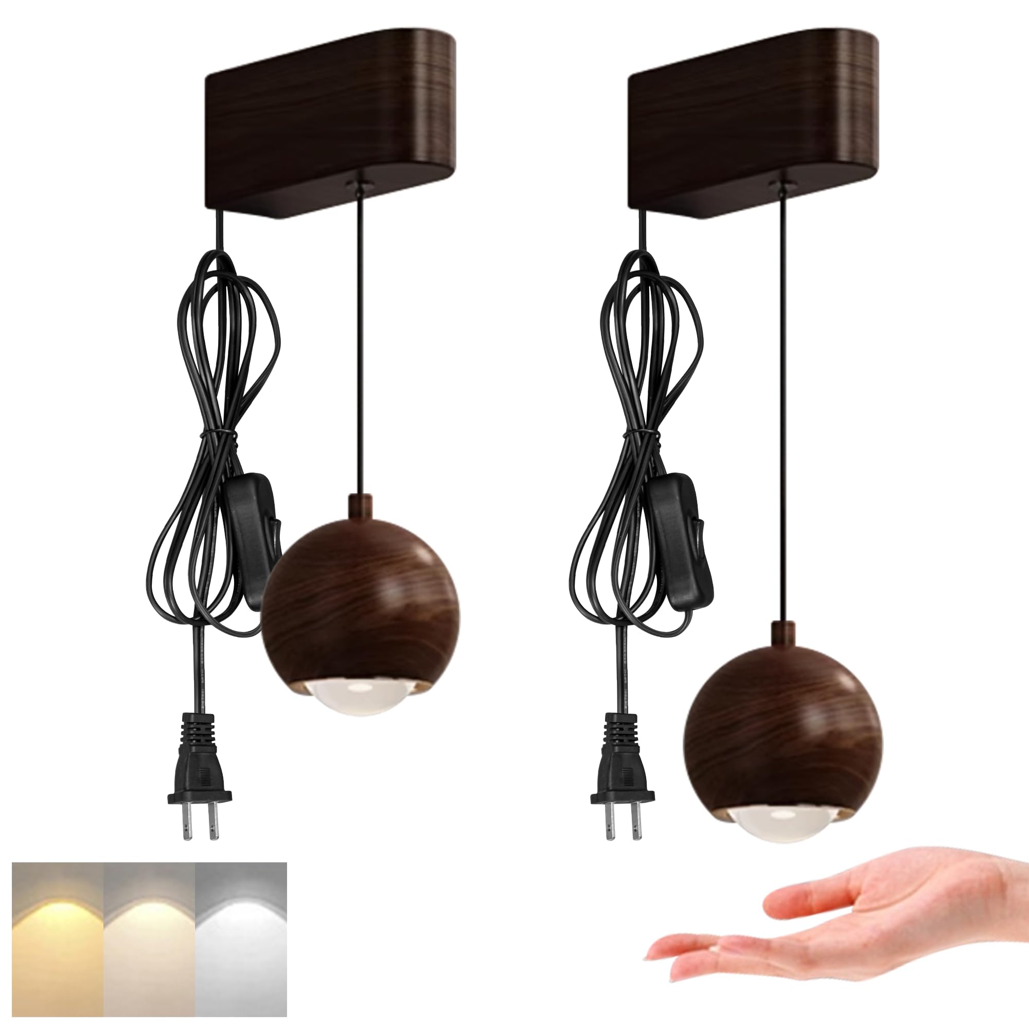 FSLiving Hand-Sweep Control Accent Light Adjustable Height 3 Colors ...