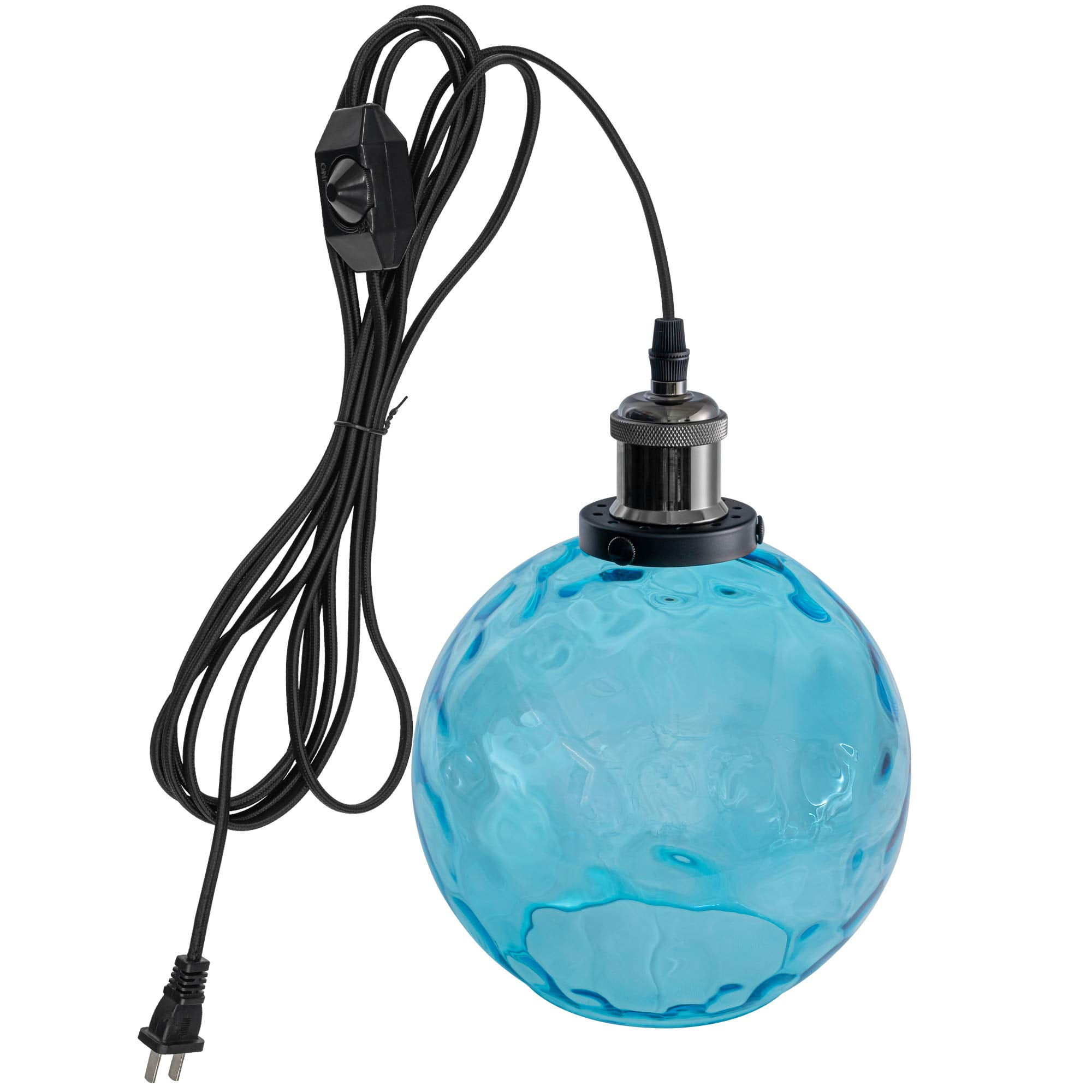 FSLiving Hanging Swag Lamp no Wiring Needed Portable Pendant Light with ...