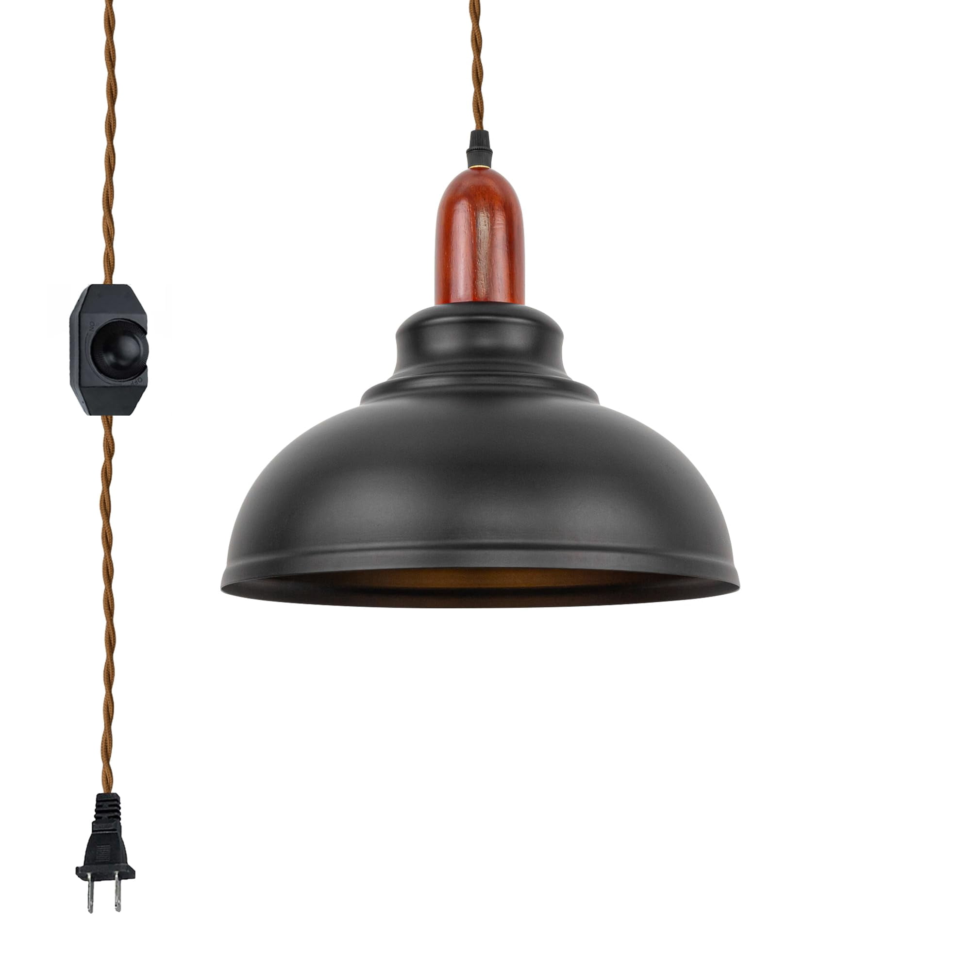FSLiving Hanging Swag Lamp no Wiring Needed Portable Pendant Light with ...