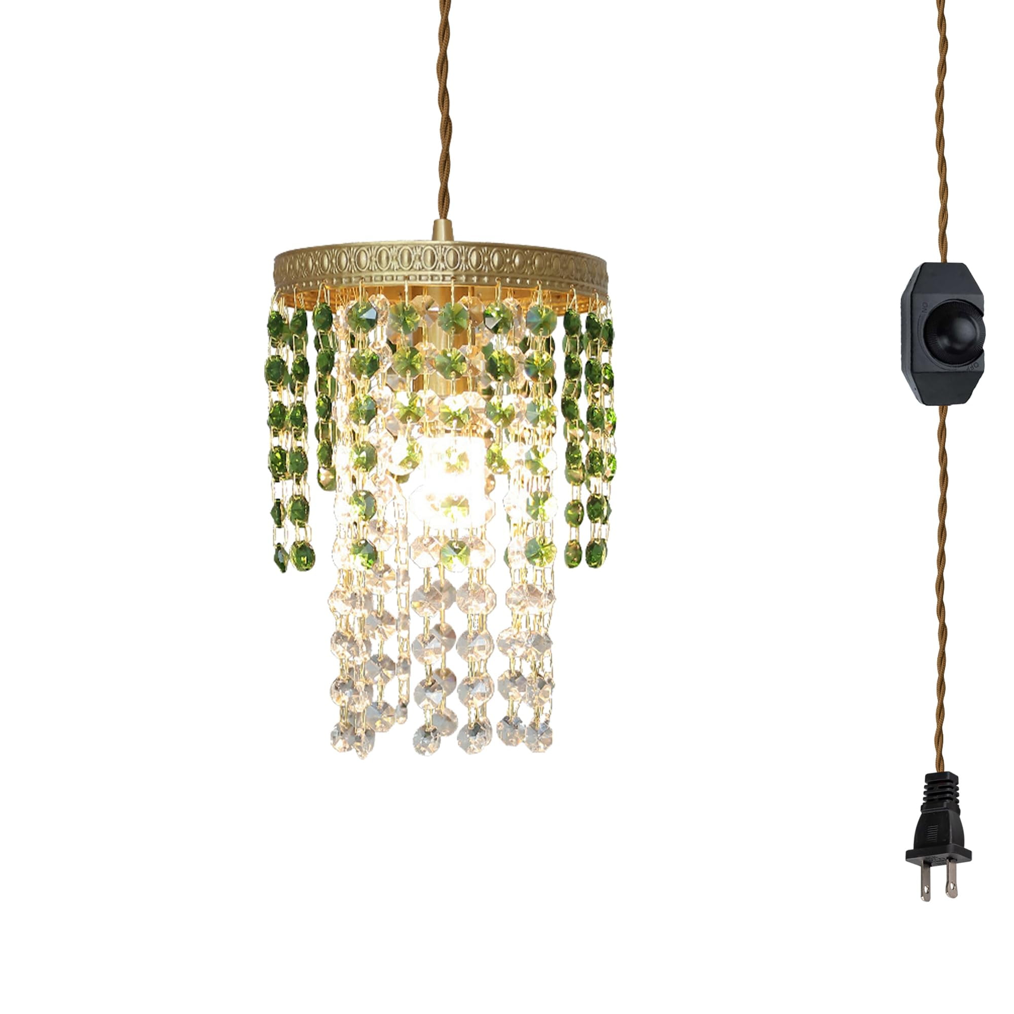 FSLiving Hanging Swag Lamp no Wiring Needed Portable Pendant Light with ...