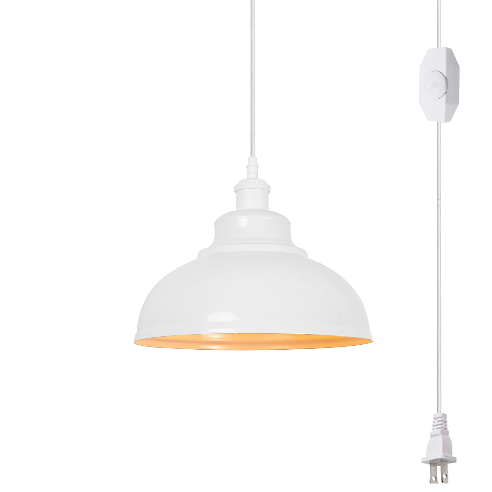 FSLiving Hanging Swag Lamp no Wiring Needed Portable Pendant Light with ...