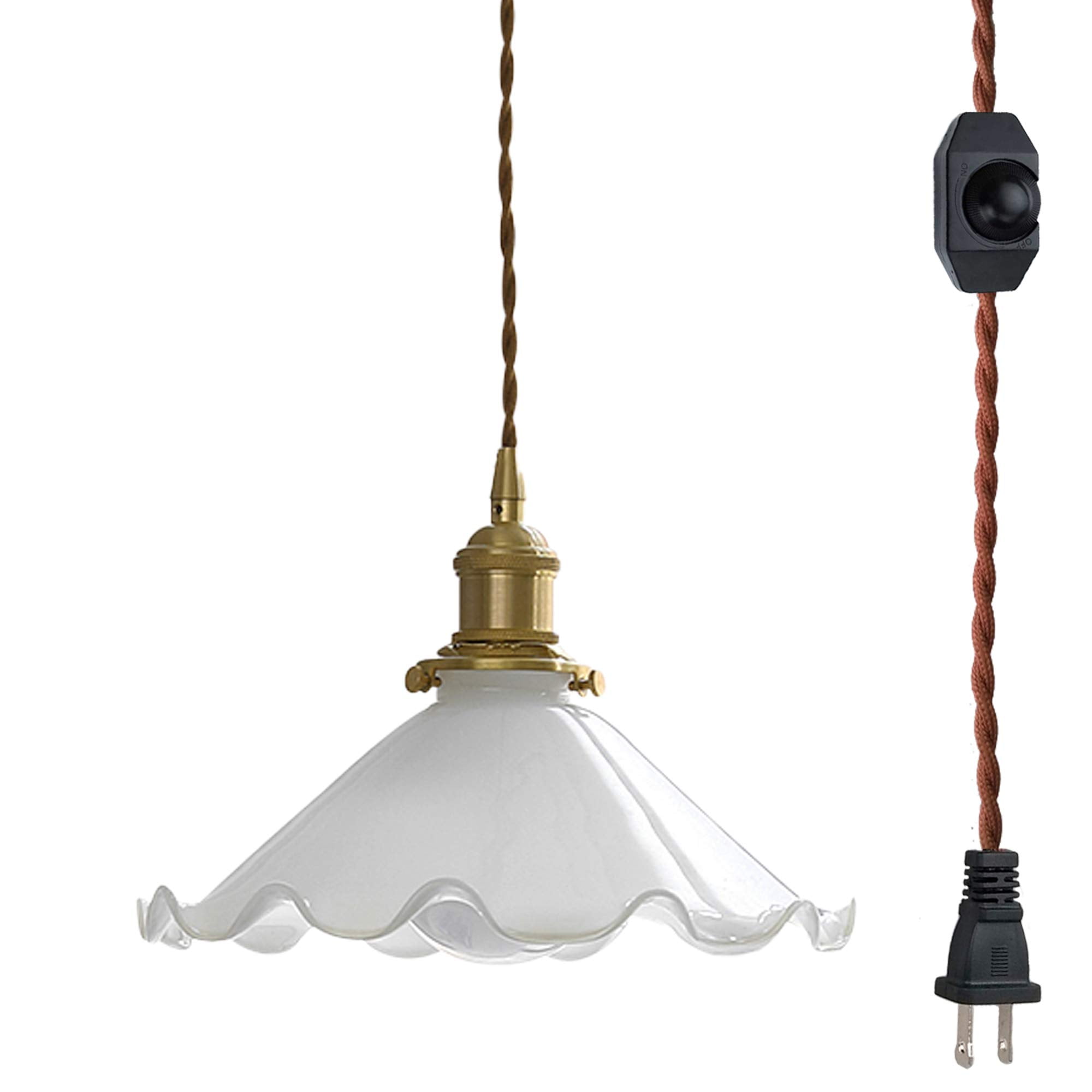 FSLiving Hanging Swag Pendant Light with 15ft Plug-in UL Dimmable Cord ...