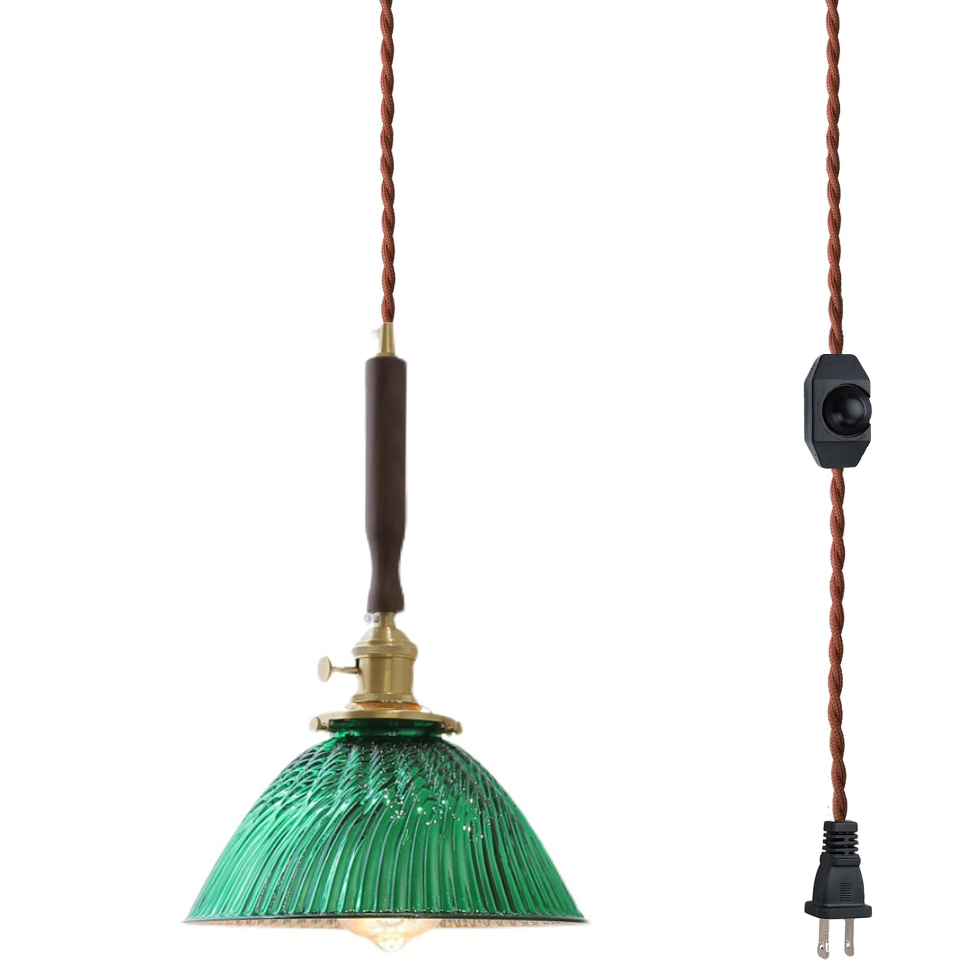 FSLiving Hanging Swag Pendant Light with 15ft Plug-in UL Dimmable Cord ...