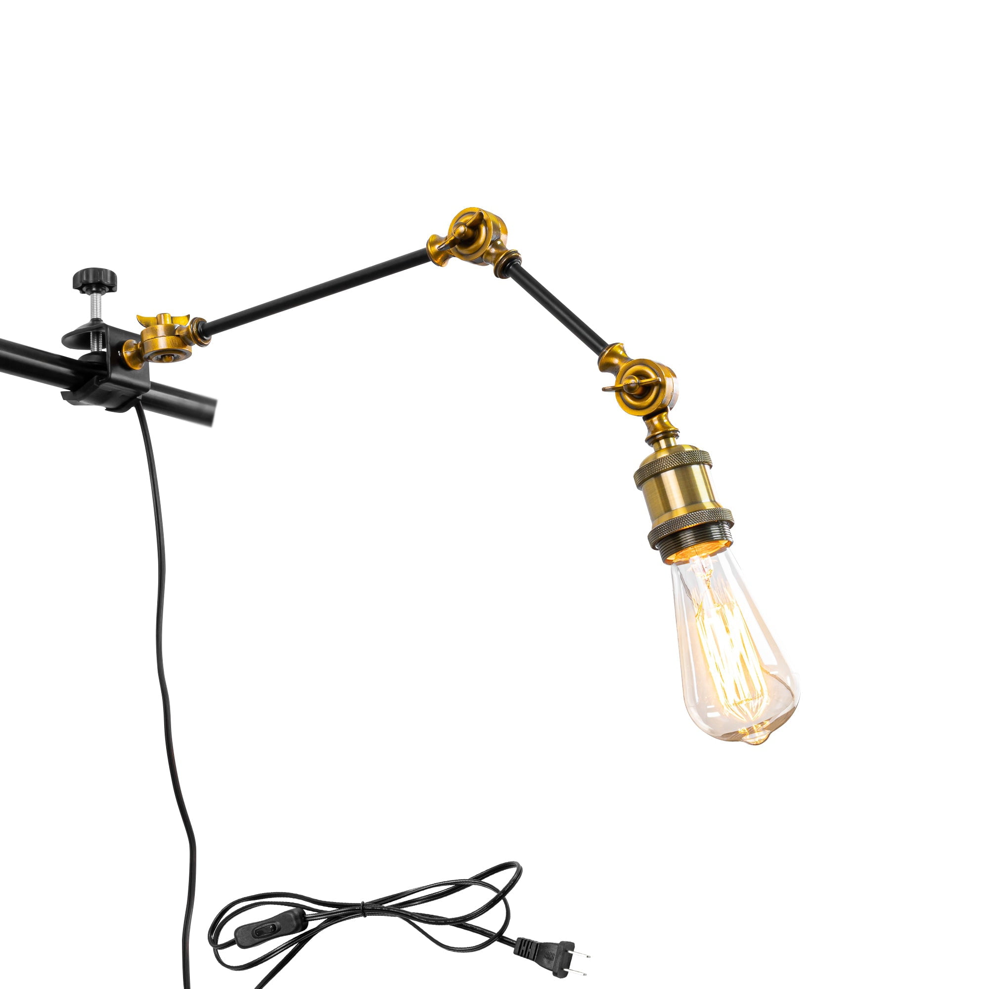 FSLiving Horizontal Fittings Bracket Lighting with 9.8ft Plug-in Button ...