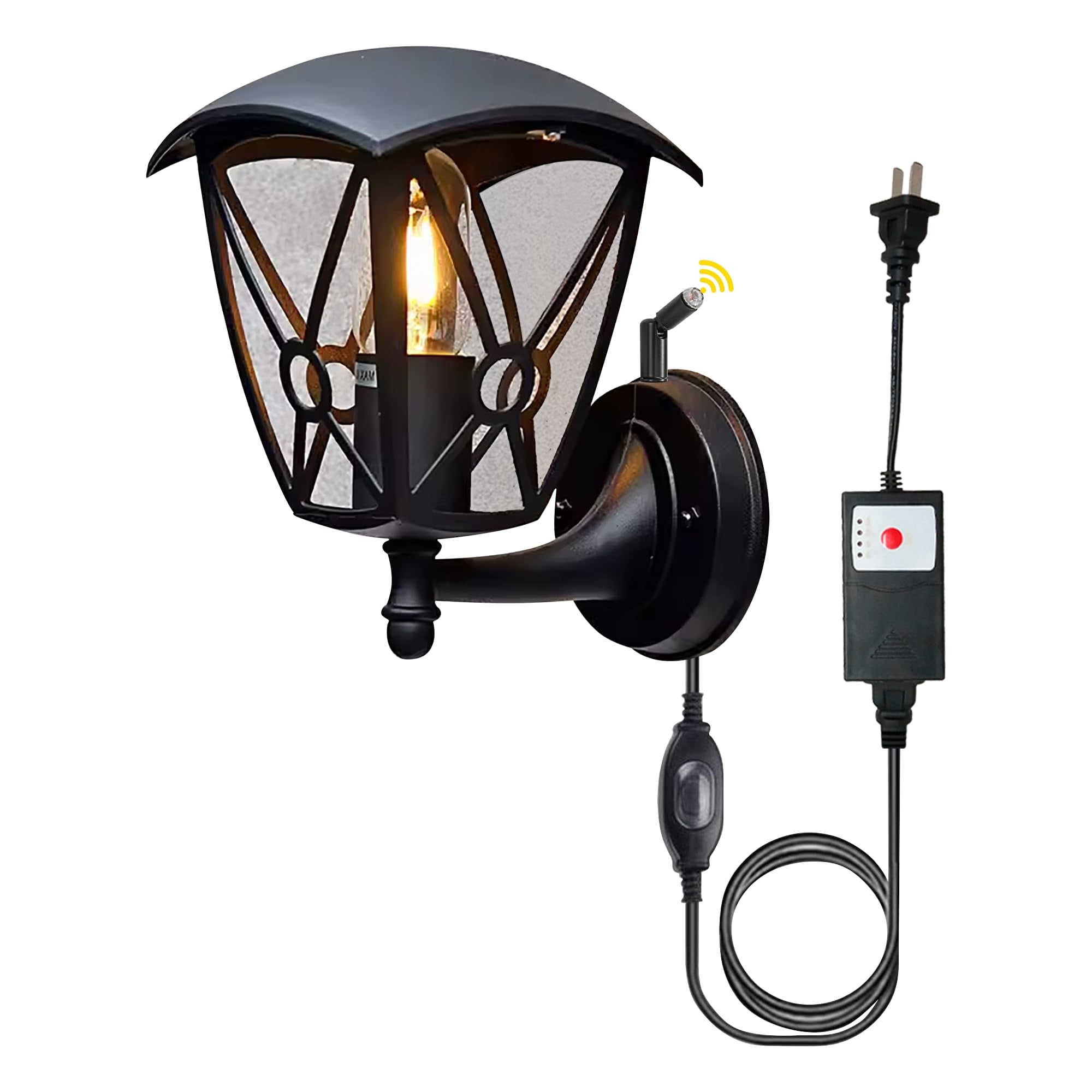 FSLiving Industrial AUTO Aluminum Wall Light Outdoor Timer Adjustable ...