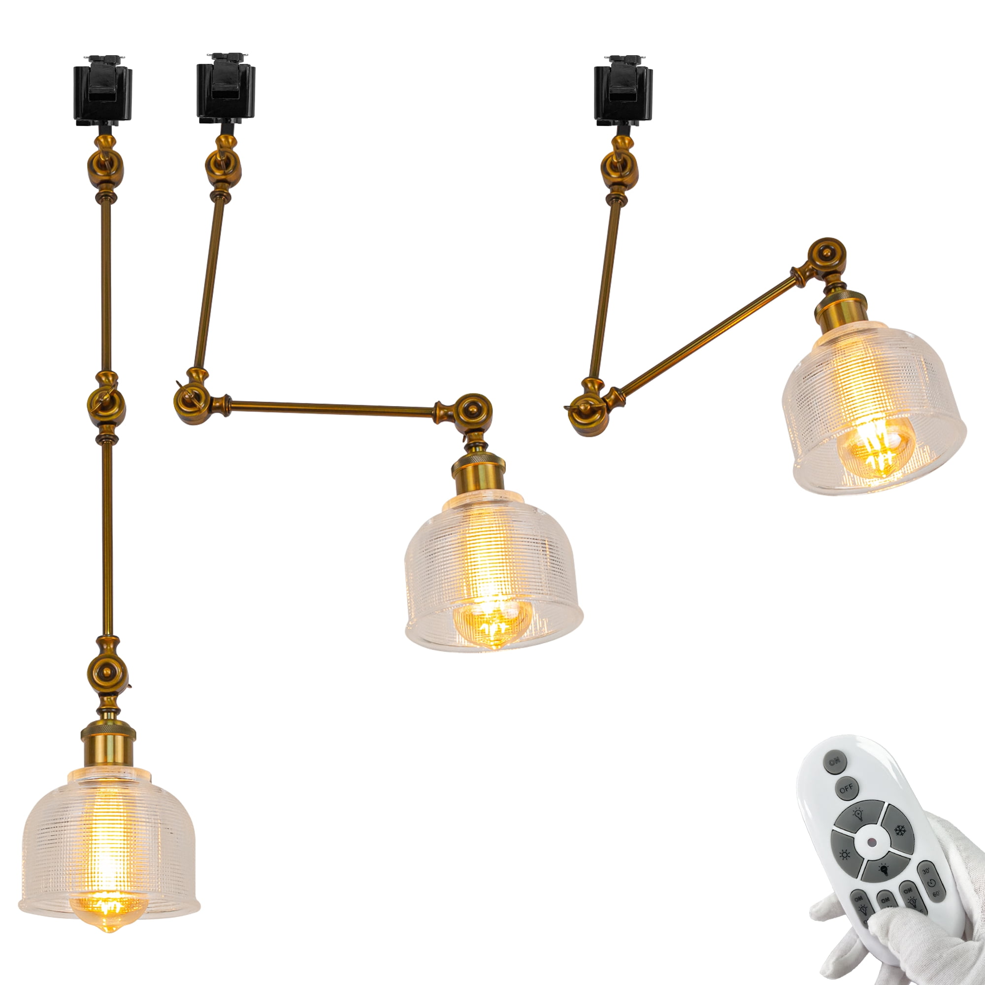 FSLiving Industrial Look Iron Antique Gold Bronze Pendant Light J Type ...