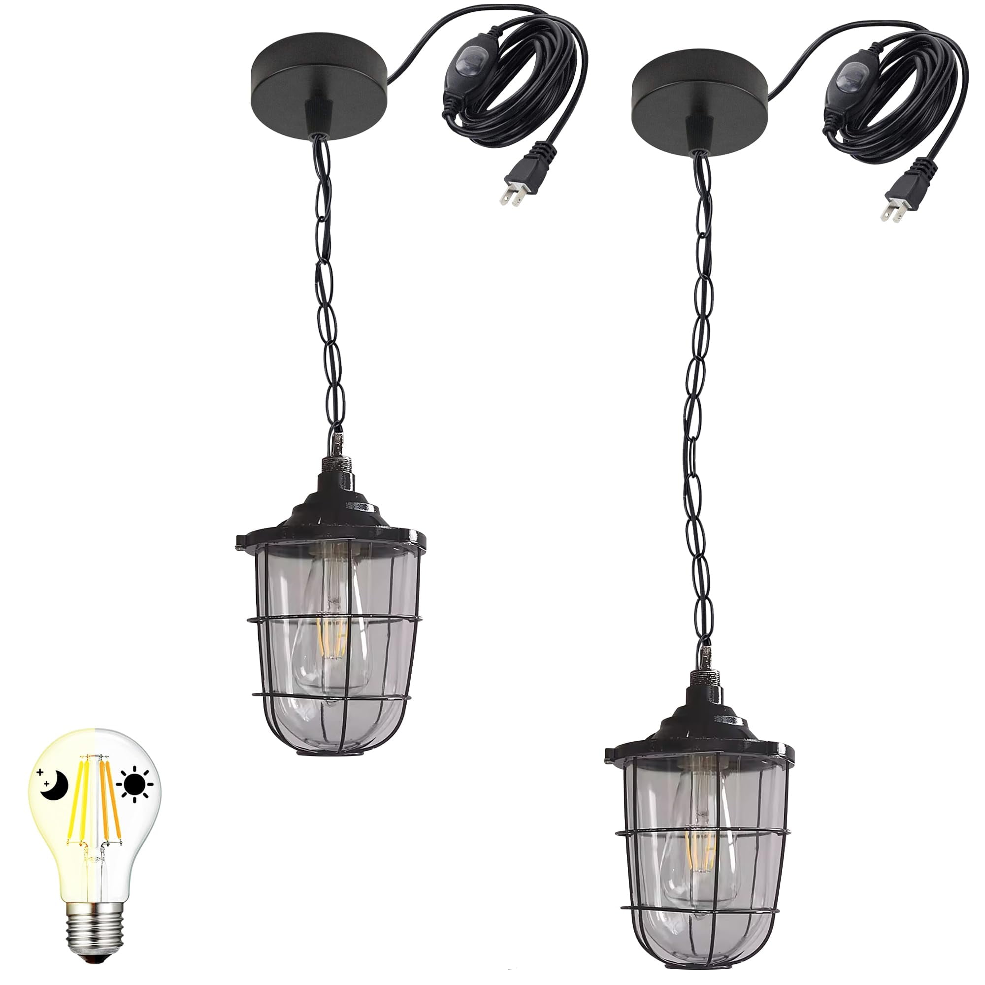 FSLiving Industrial Style AUTO Oil Black Exterior Ceiling Hanging ...