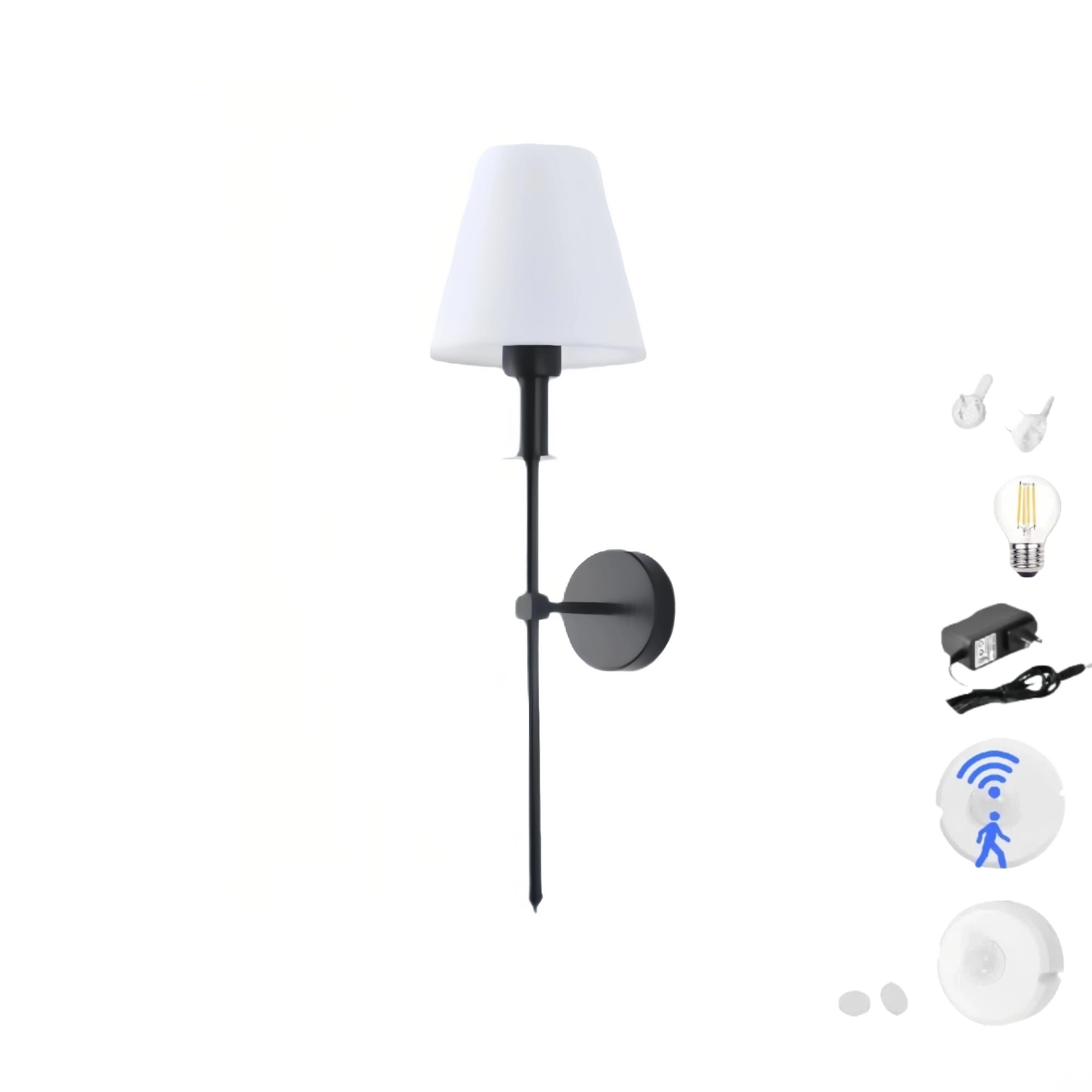 FSLiving Industrial Style Wall Sconce with Two Wireless PIR Motion ...